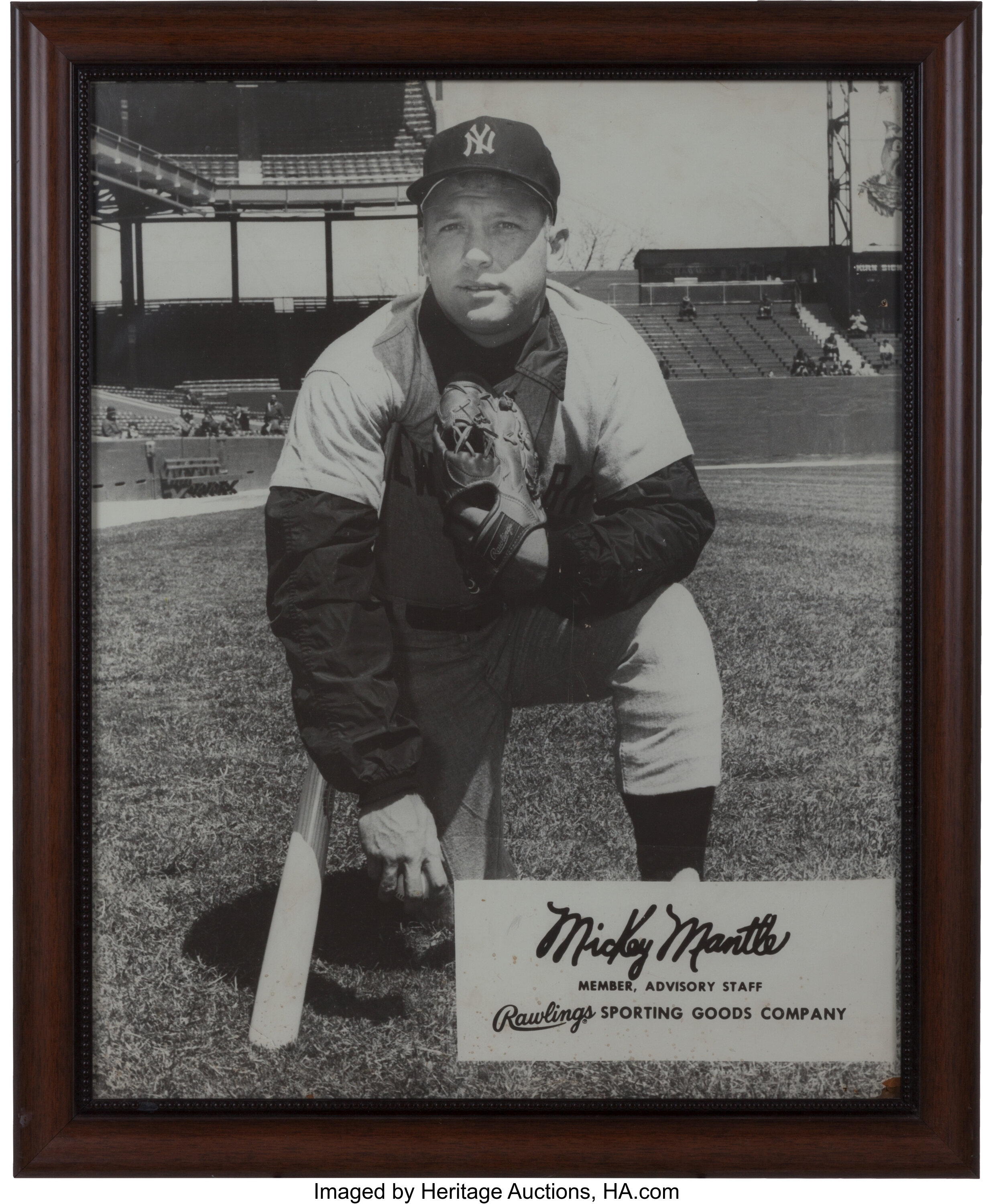 Circa 1960 Mickey Mantle Rawlings Advertising Poster.... Baseball | Lot ...