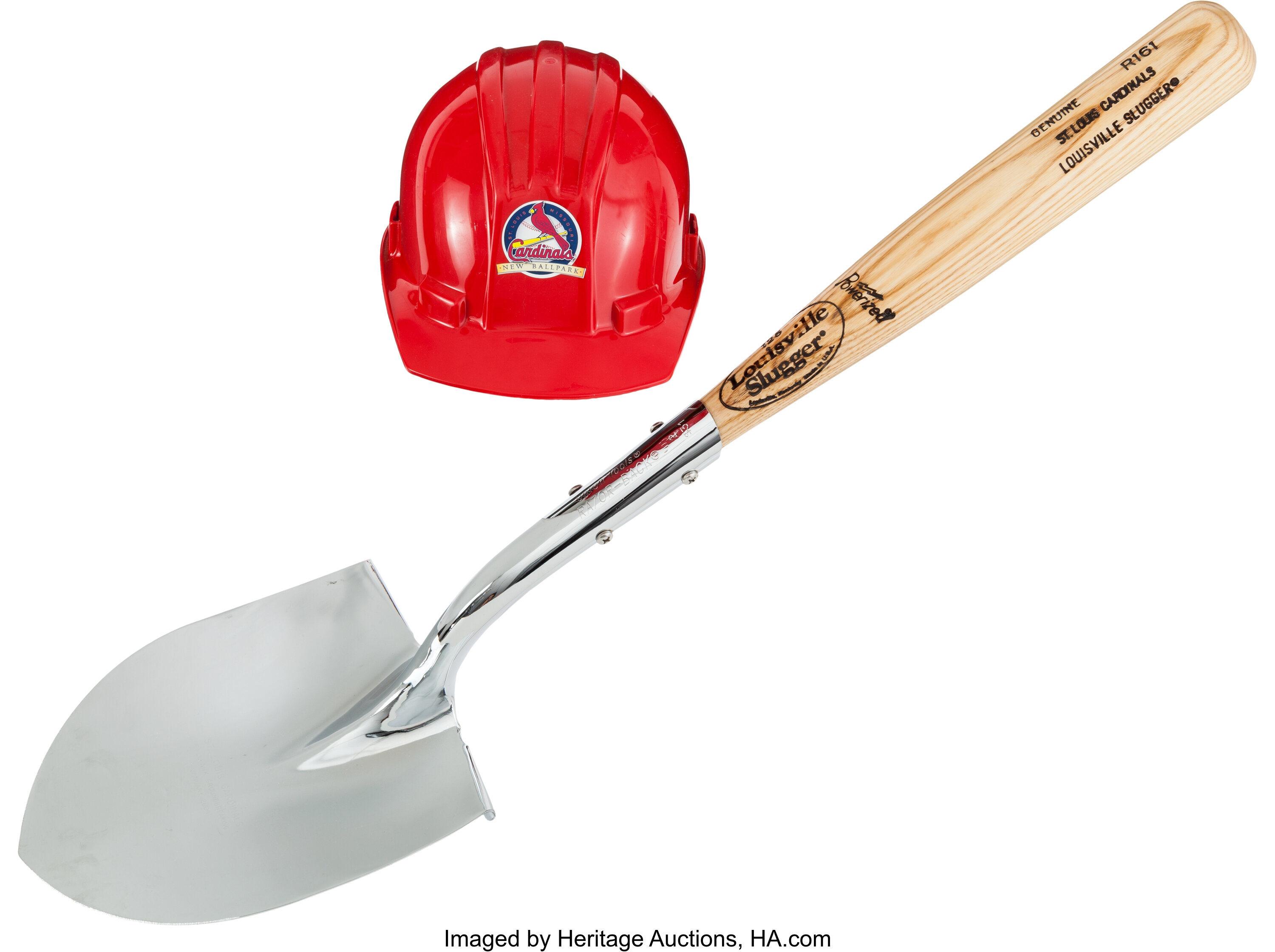 2004 Stan Musial Used Shovel & Hard Hat for New Busch Stadium | Lot ...