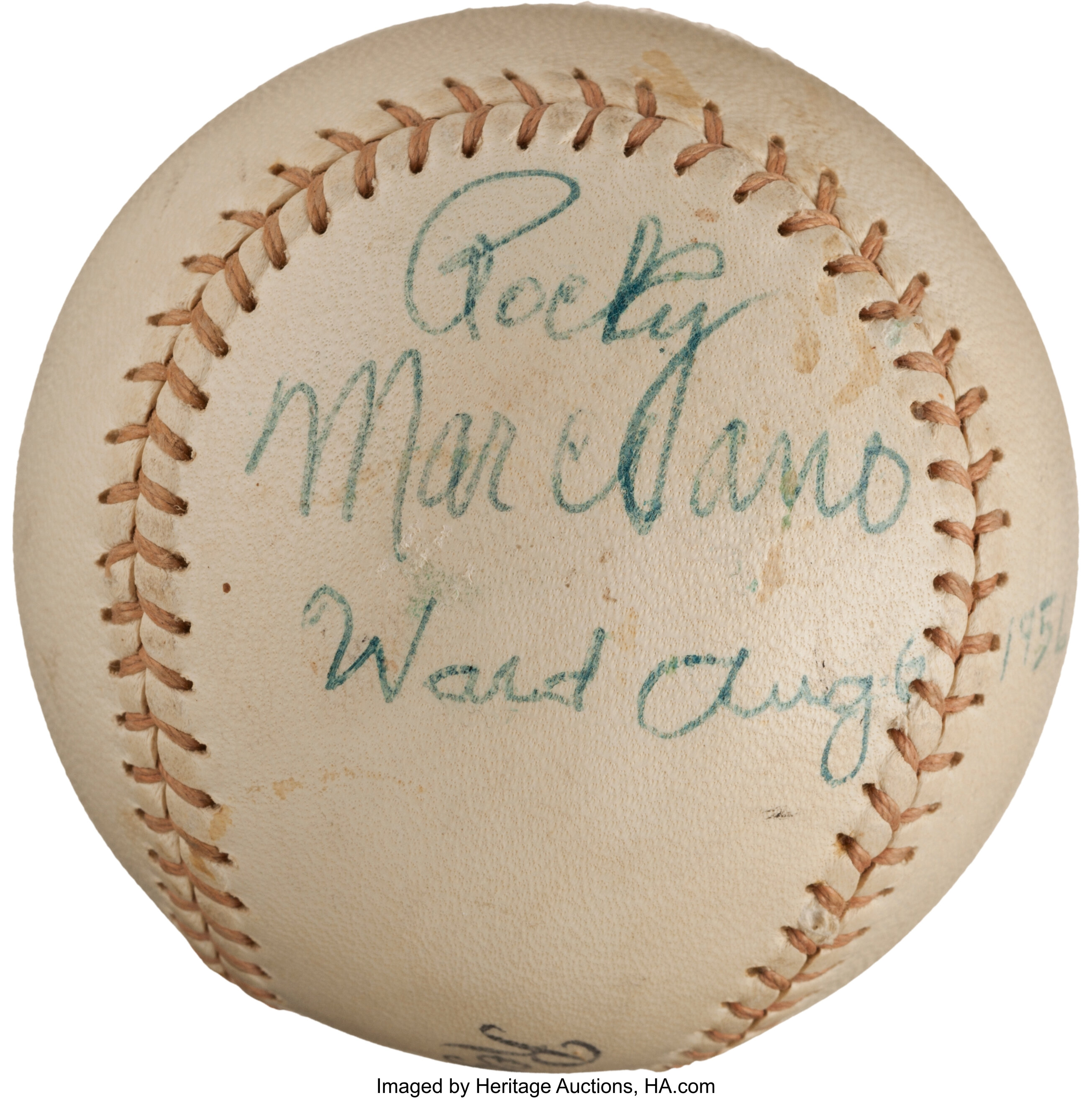1956 Rocky Marciano Single Signed Baseball.... Boxing Collectibles ...