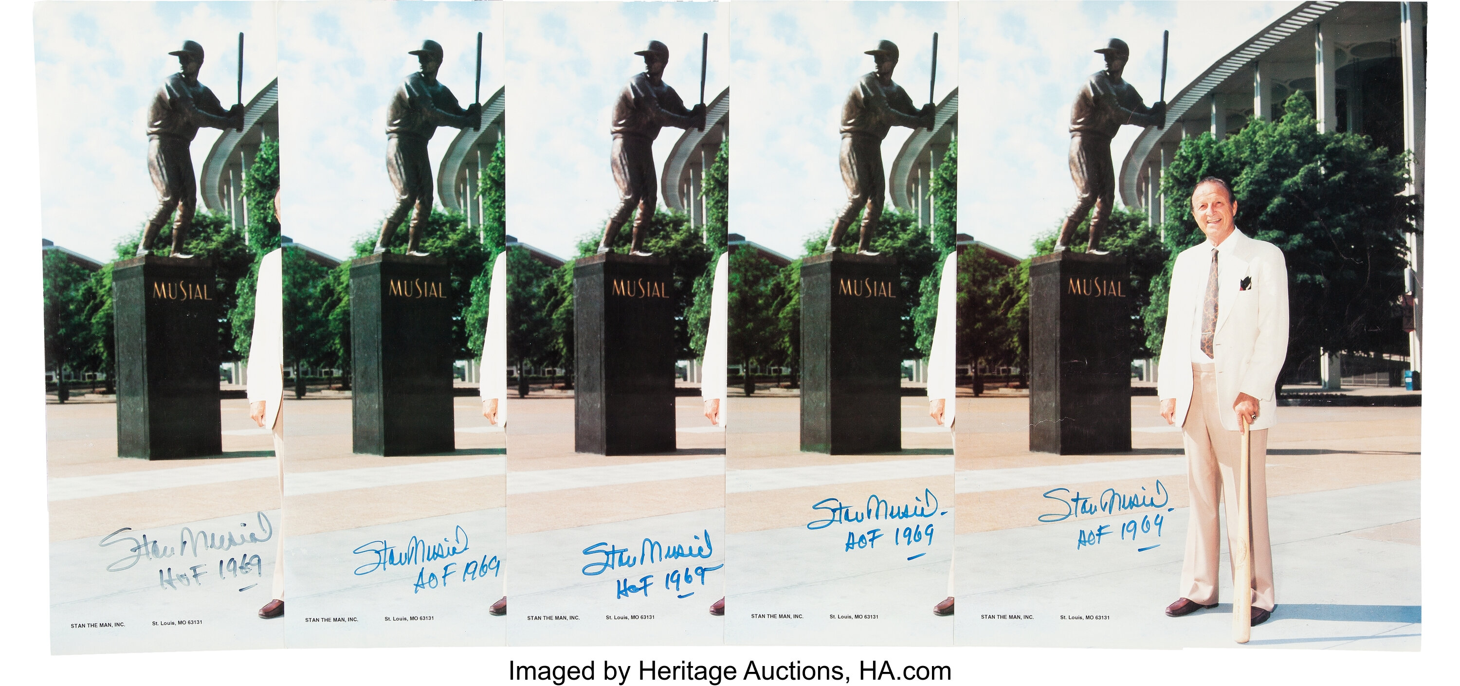 2000's Stan Musial Signed Large Photographs Lot of 5.... Baseball | Lot ...
