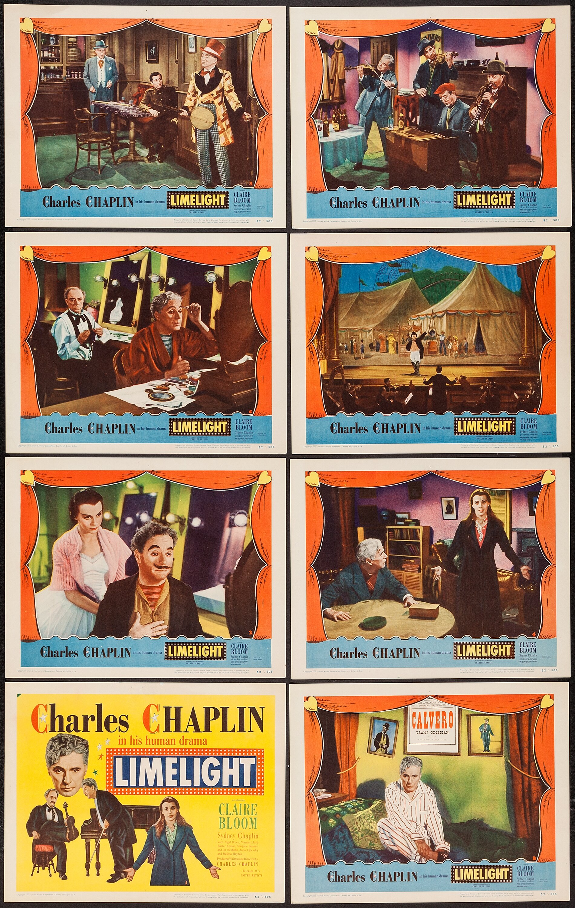 Limelight (United Artists, 1952). Lobby Card Set of 8 (11" X 14 ...