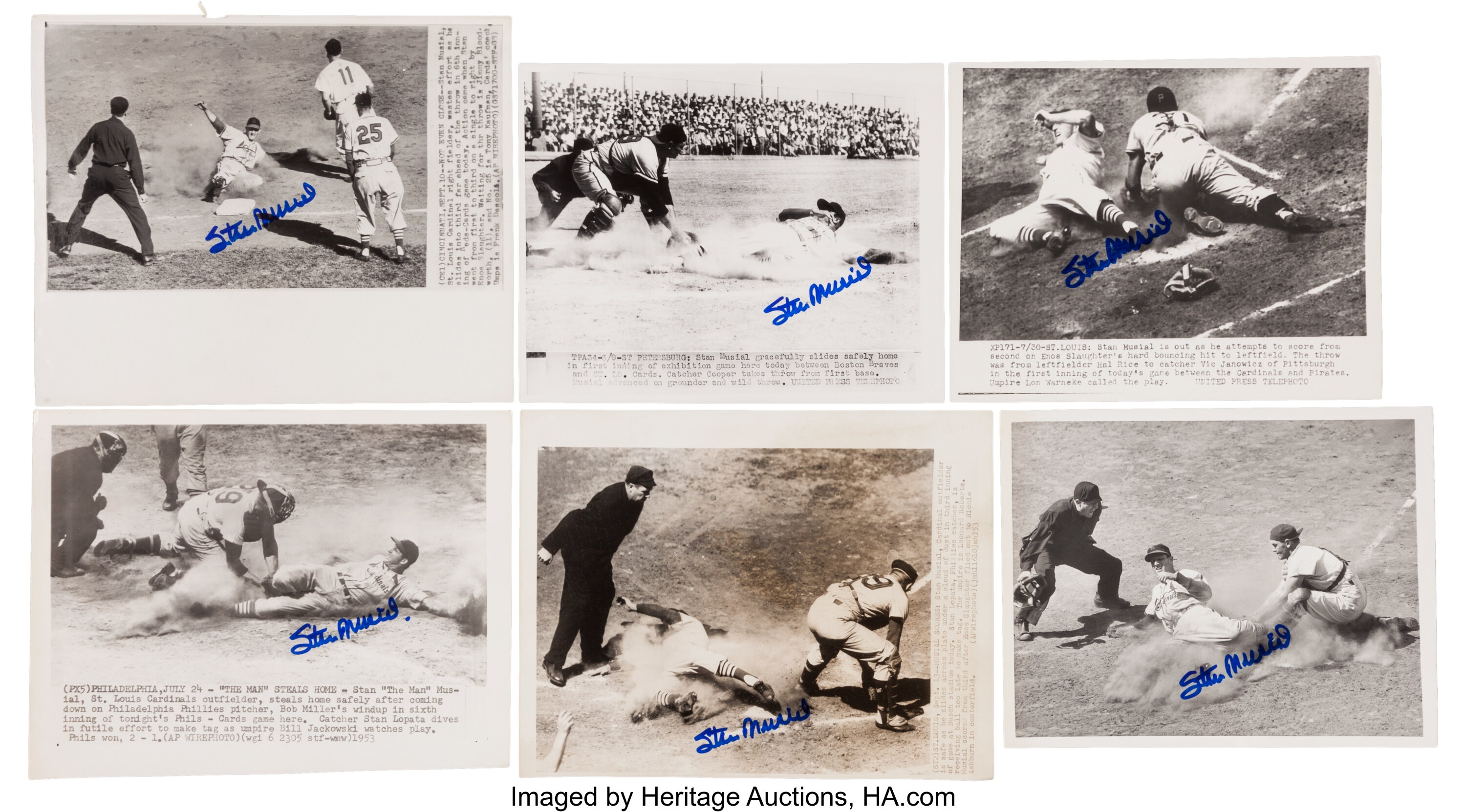 Stan Musial Signed Original Press Photographs Lot of 25.... | Lot ...