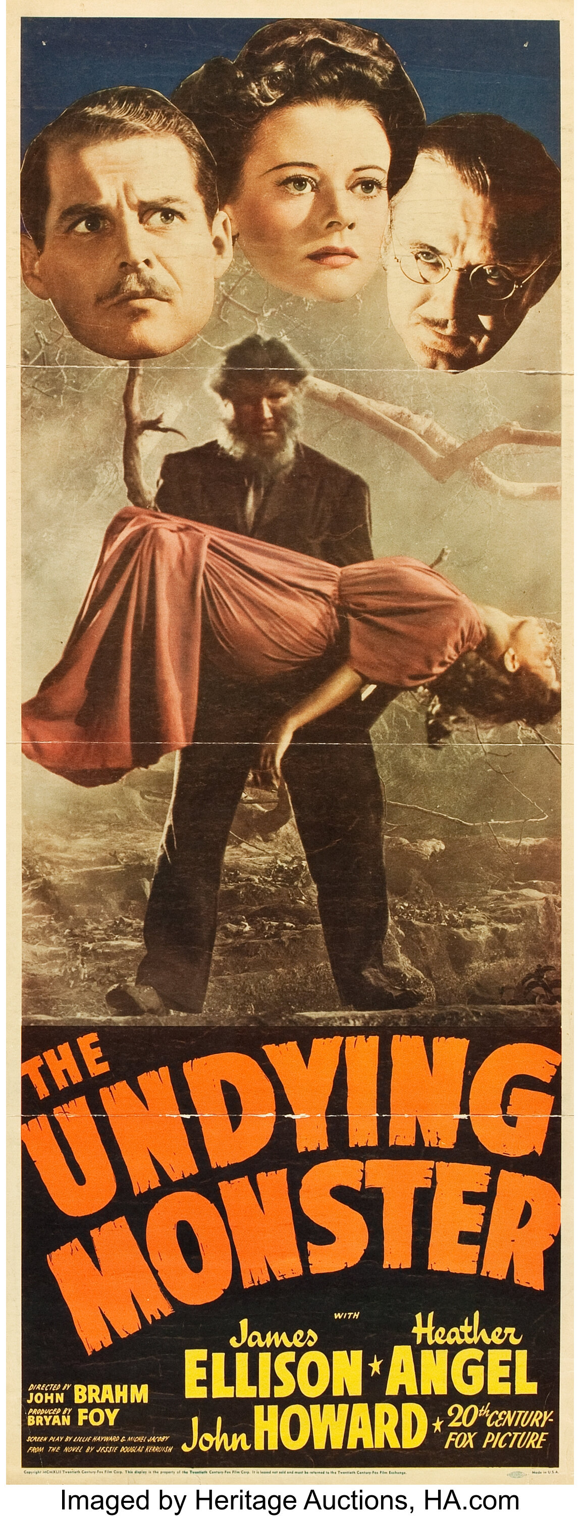 The Undying Monster (20th Century Fox, 1942). Insert (14" X 36 ...