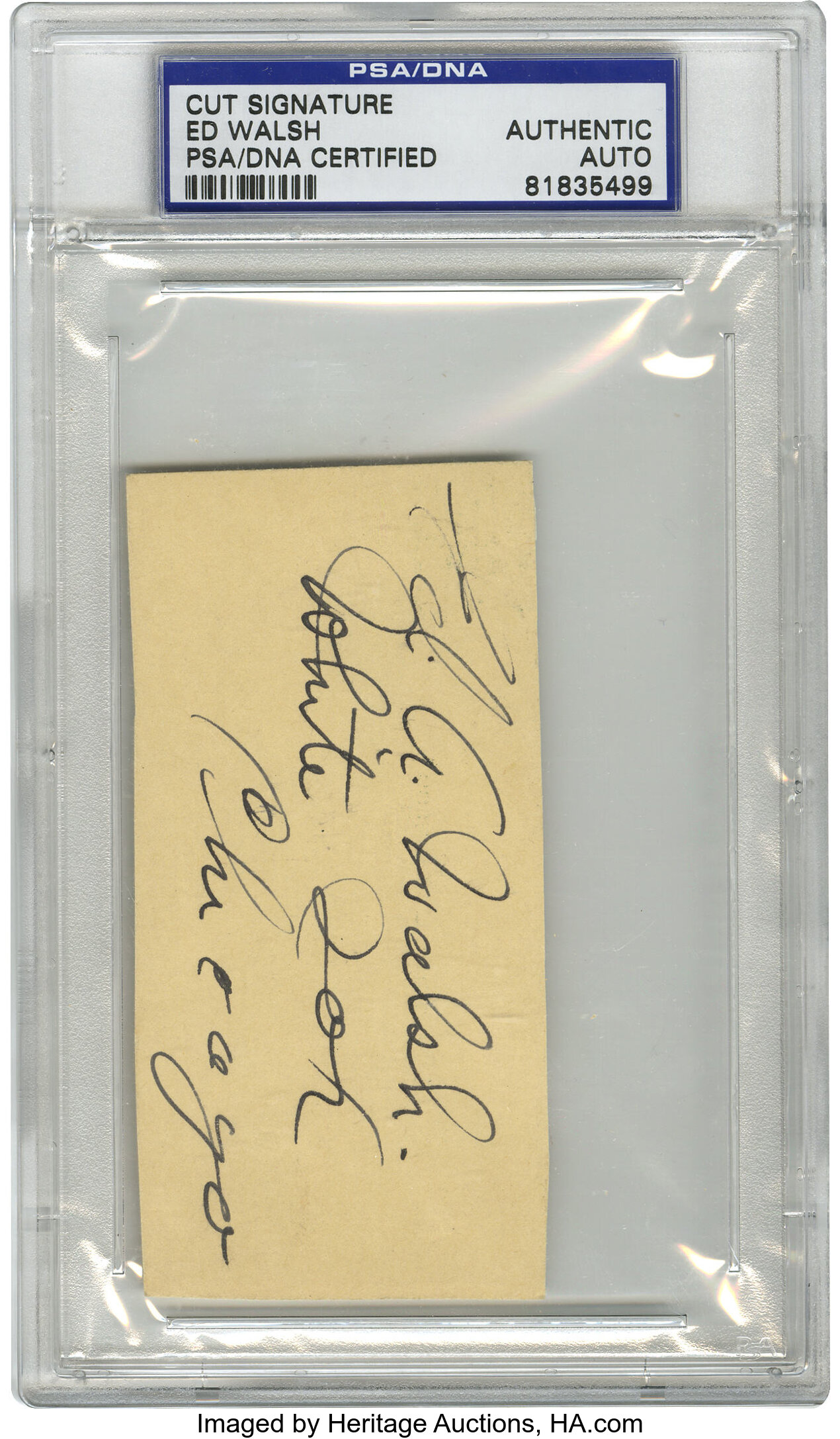 Ed Walsh Cut Signature, PSA Authentic. Big Ed Walsh did the | Lot ...