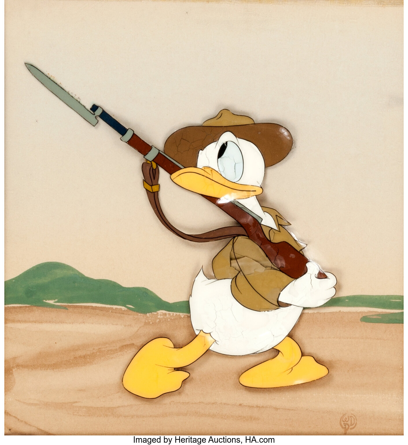 Donald Gets Drafted Donald Duck Production Cel (Walt Disney, | Lot ...