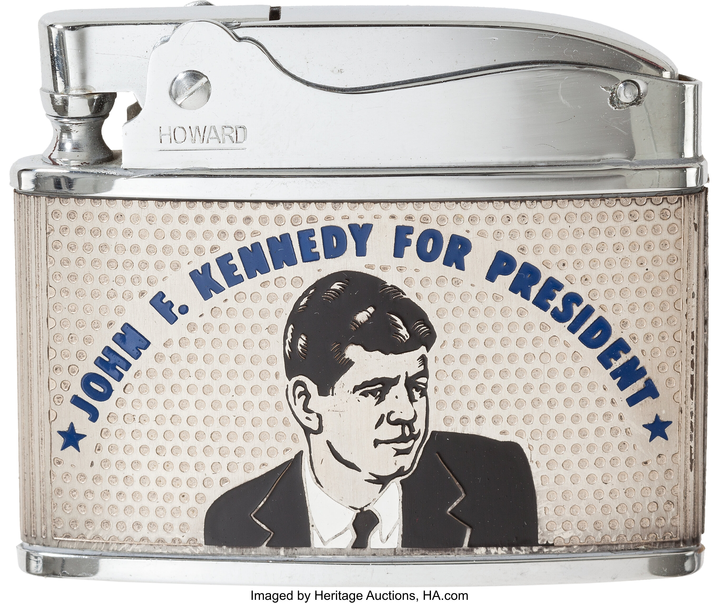John F. Kennedy: Kennedy Campaign JFK Portrait Lighter Gift, | Lot ...