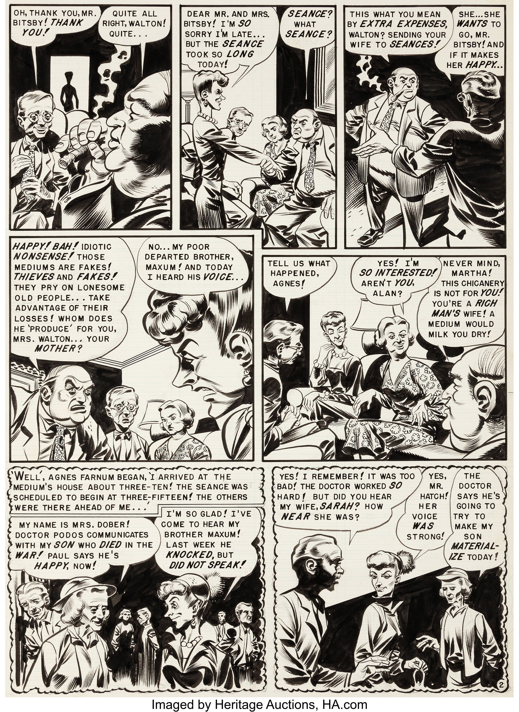 Jack Davis Tales from the Crypt #23 "Séance" Page 2 Original Art | Lot ...