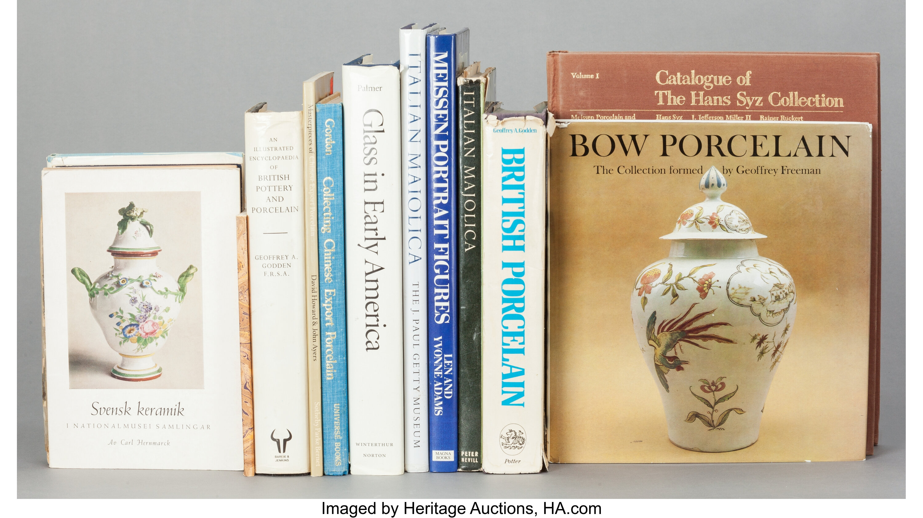 A COLLECTION OF TWELVE POTTERY AND PORCELAIN REFERENCE BOOKS. 20th ...