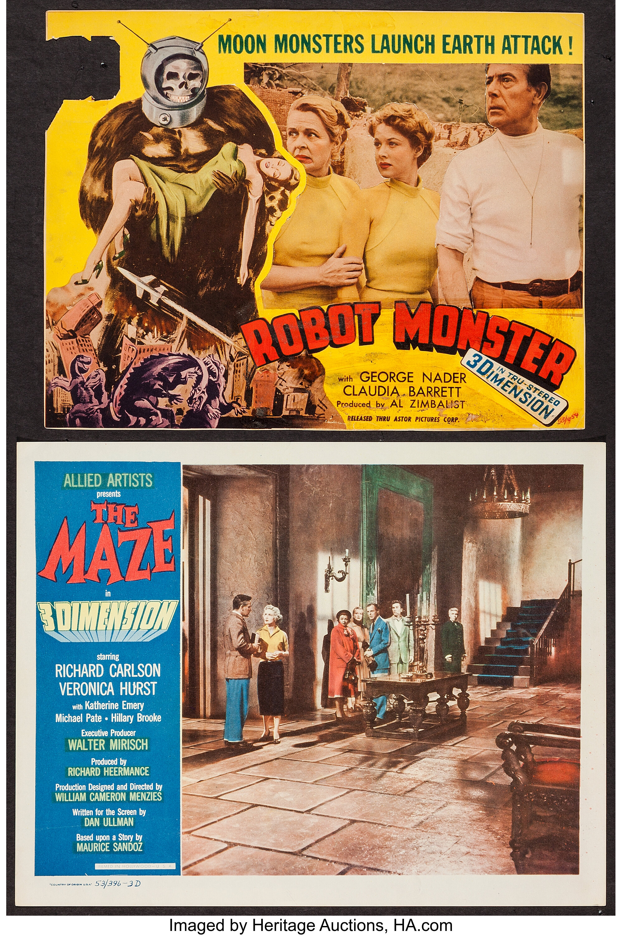 Robot Monster & Other Lot (Astor Pictures, 1953). Trimmed Lobby | Lot ...