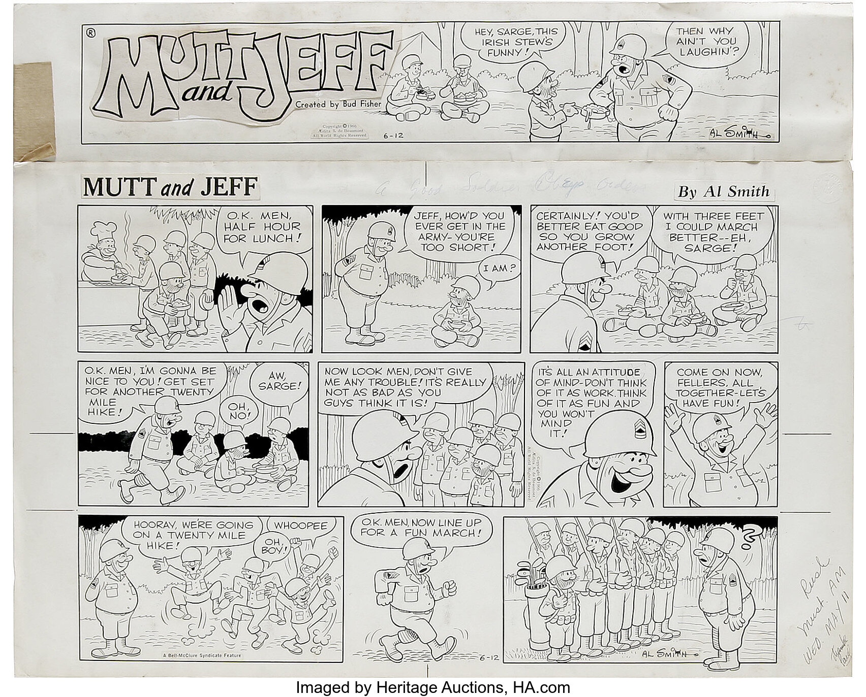 Al Smith - Mutt and Jeff Sunday Comic Strip Original Art, dated | Lot ...