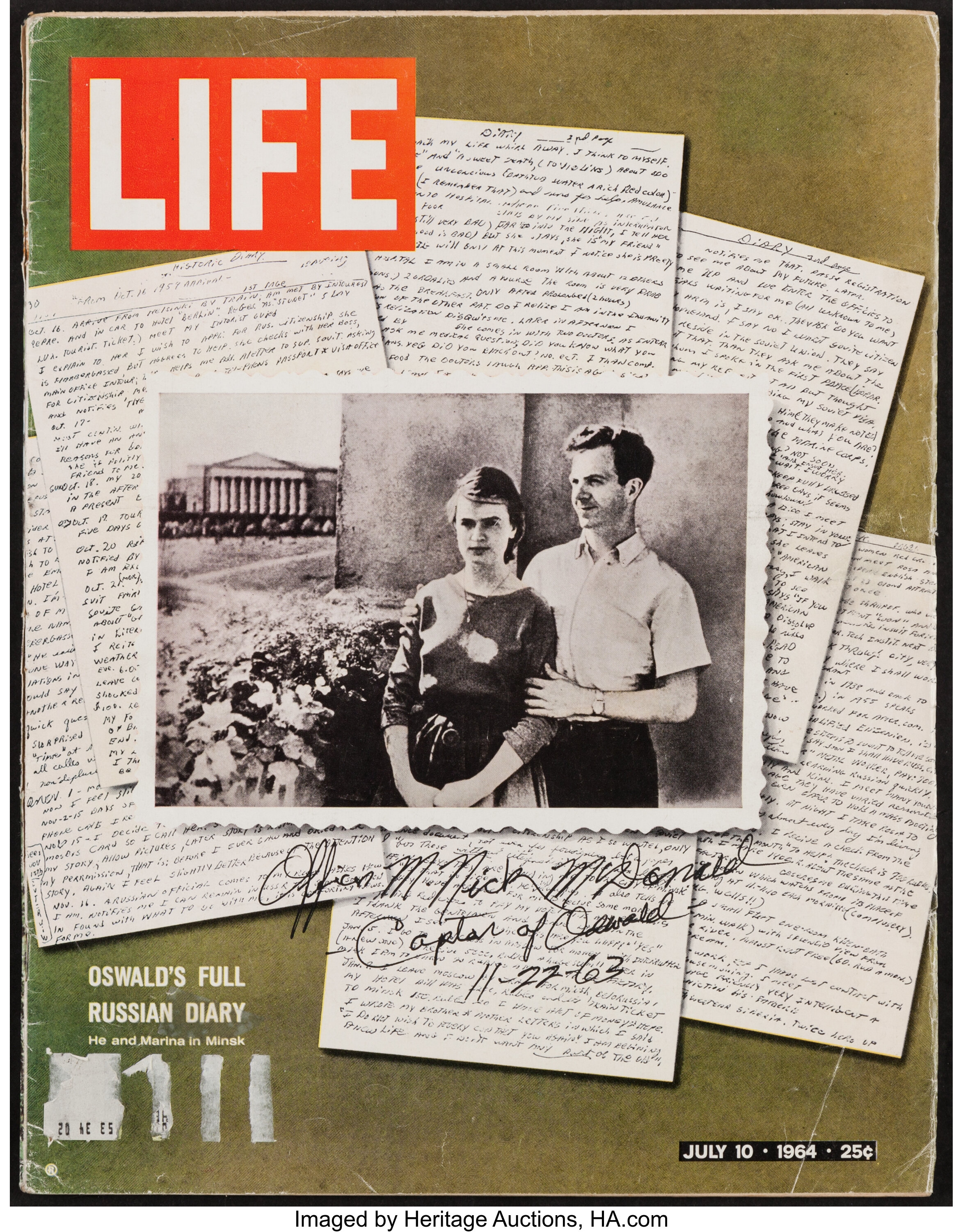 1964 Life Magazine Signed By Officer Nick McDonald Captor Of Lee | Lot ...