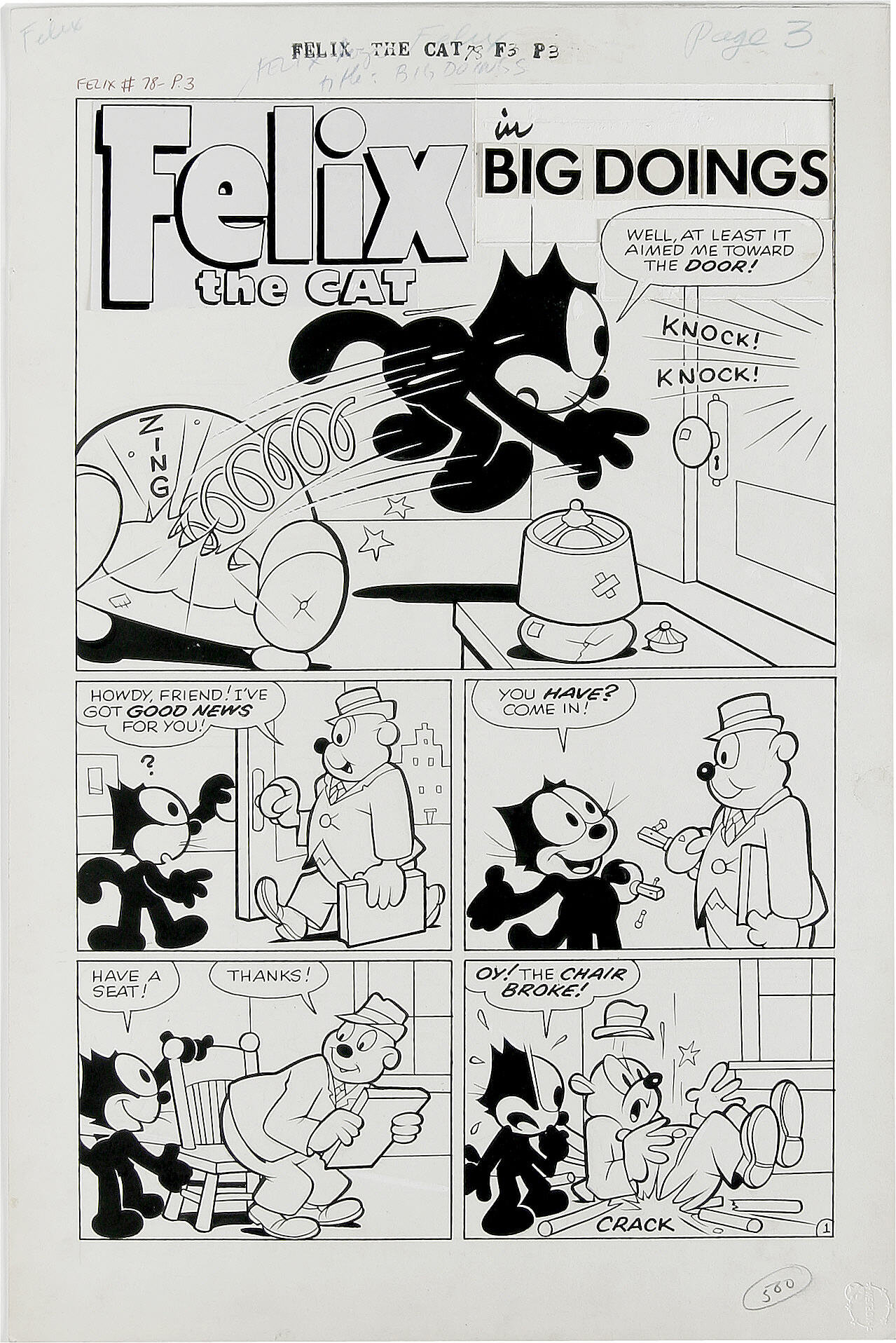 Joe Oriolo (attributed) - Felix the Cat #78 Complete 5-page Story | Lot ...