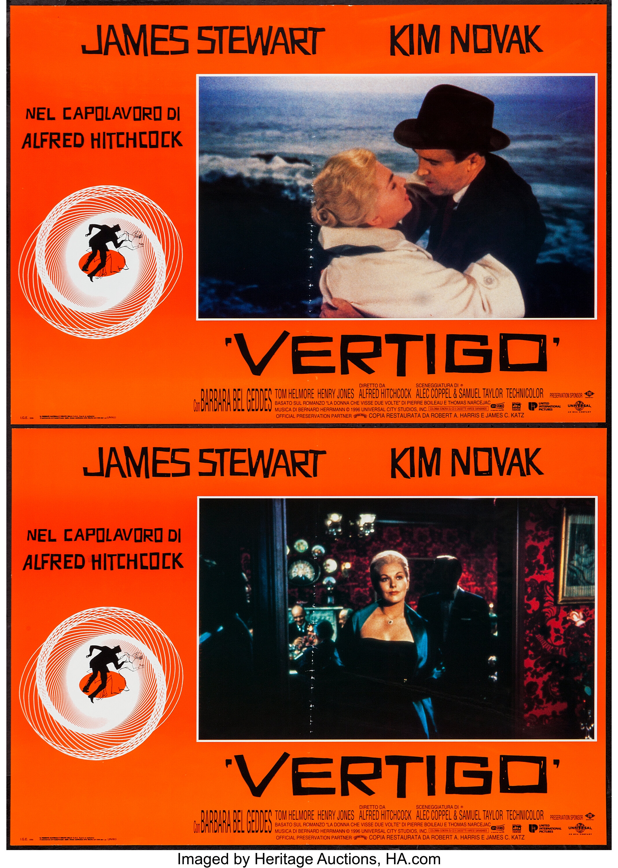 Vertigo (Universal, R-1996). Italian Photobusta Set of 4 (17.75" X ...