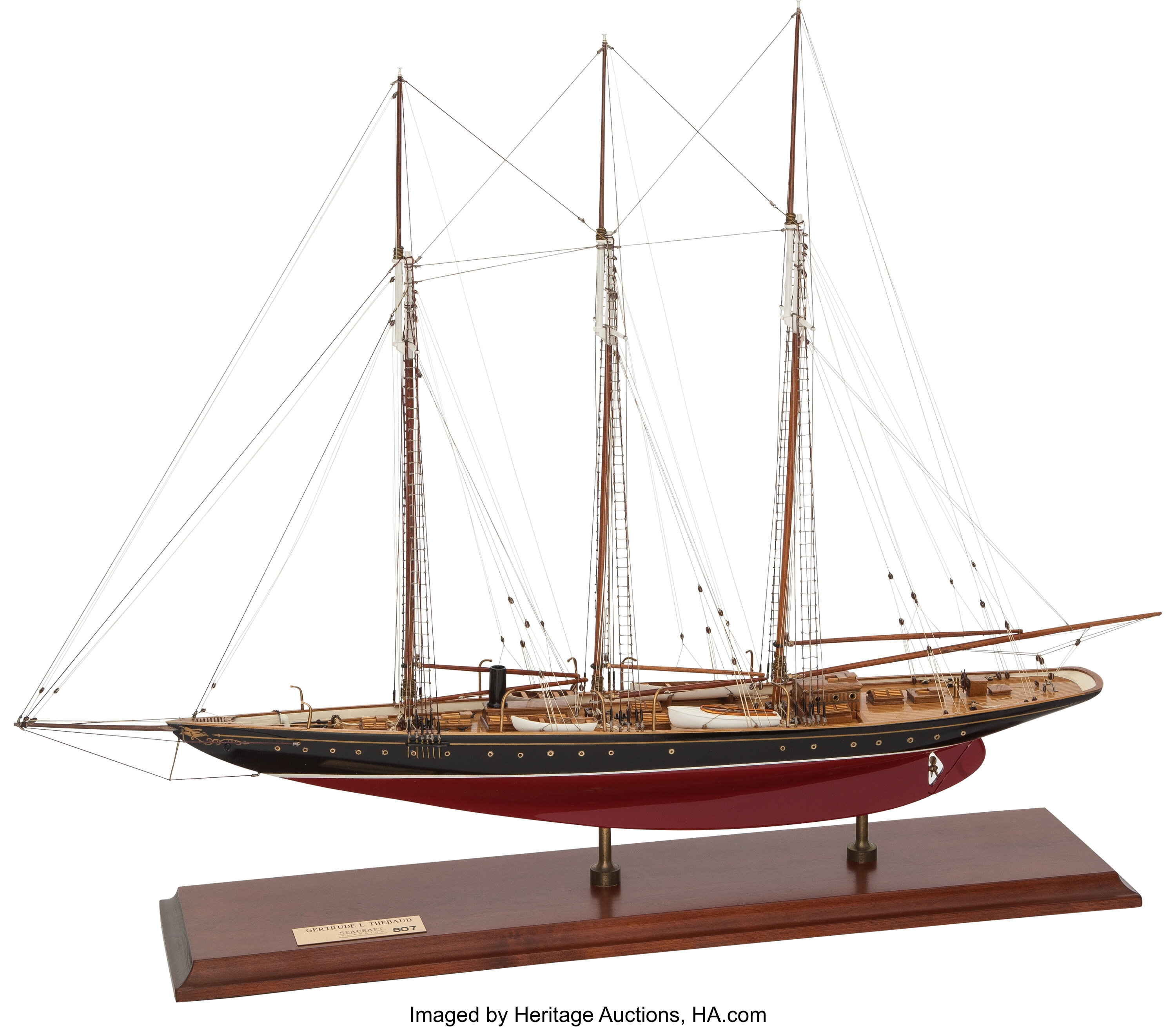 SCALE MODEL OF THE RACING SCHOONER GERTRUDE L. THEBAUD. 20 x 21 x 6 ...