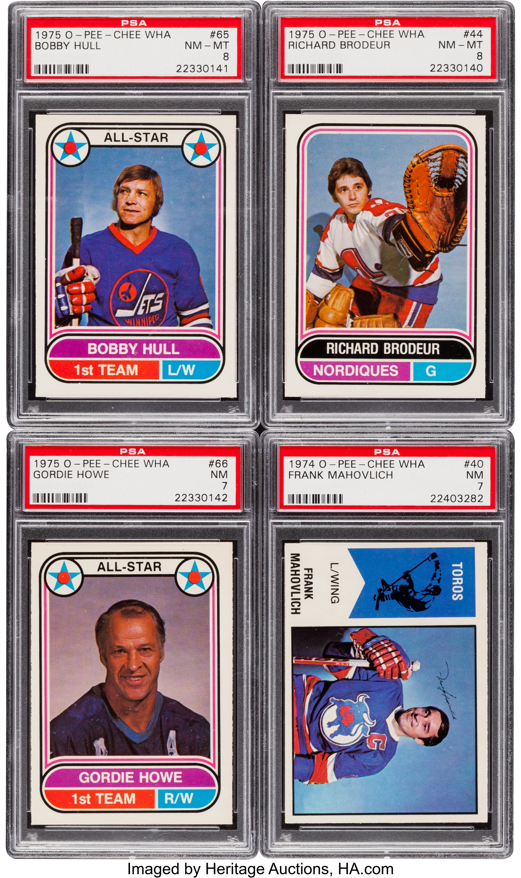 1974 to 1977 O-Pee-Chee WHA Hockey Set Run (4). ... Hockey Cards | Lot ...