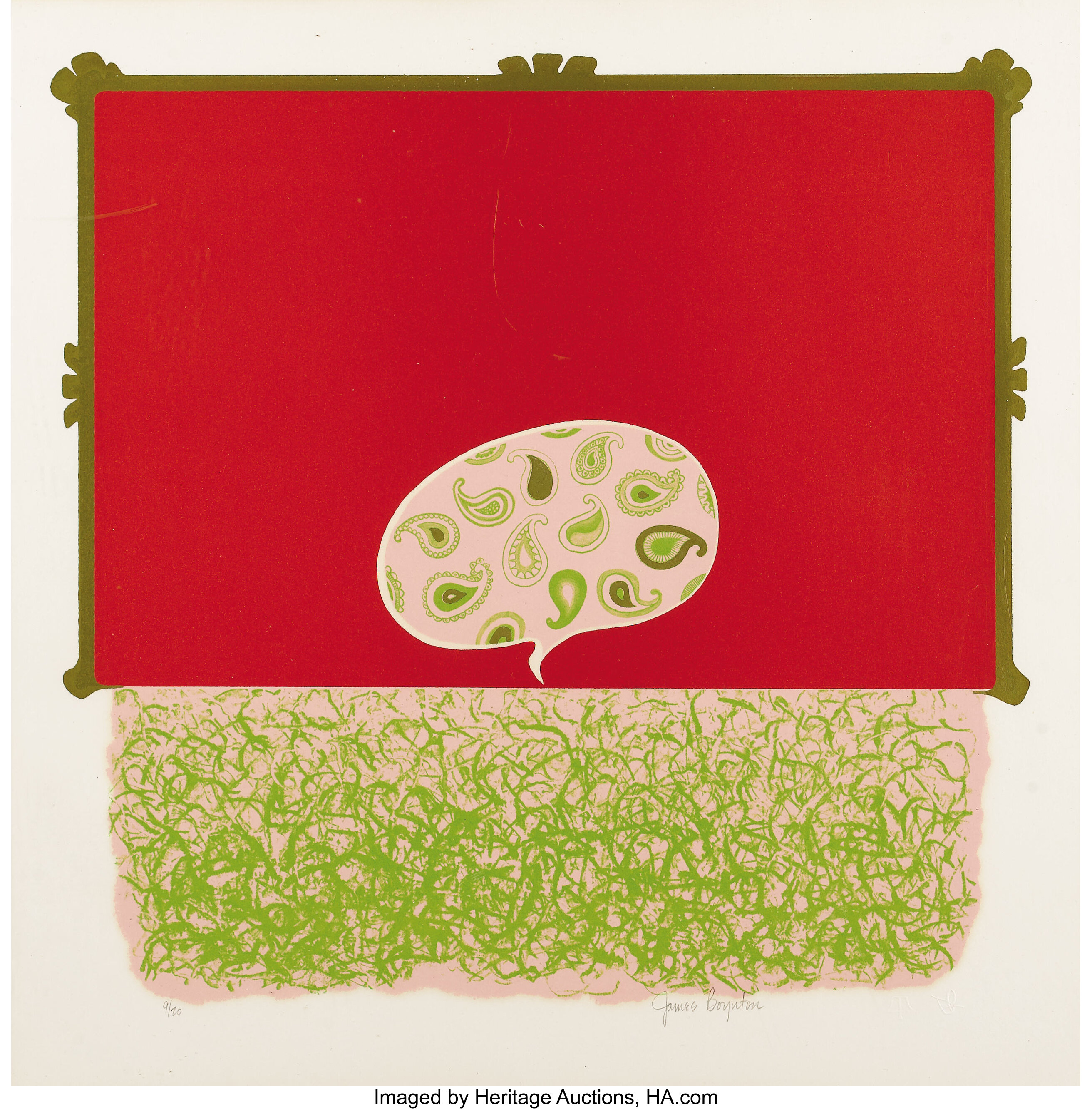 JACK BOYNTON (1928-). The Word, 1967. Colored lithograph. 18.5in. x ...