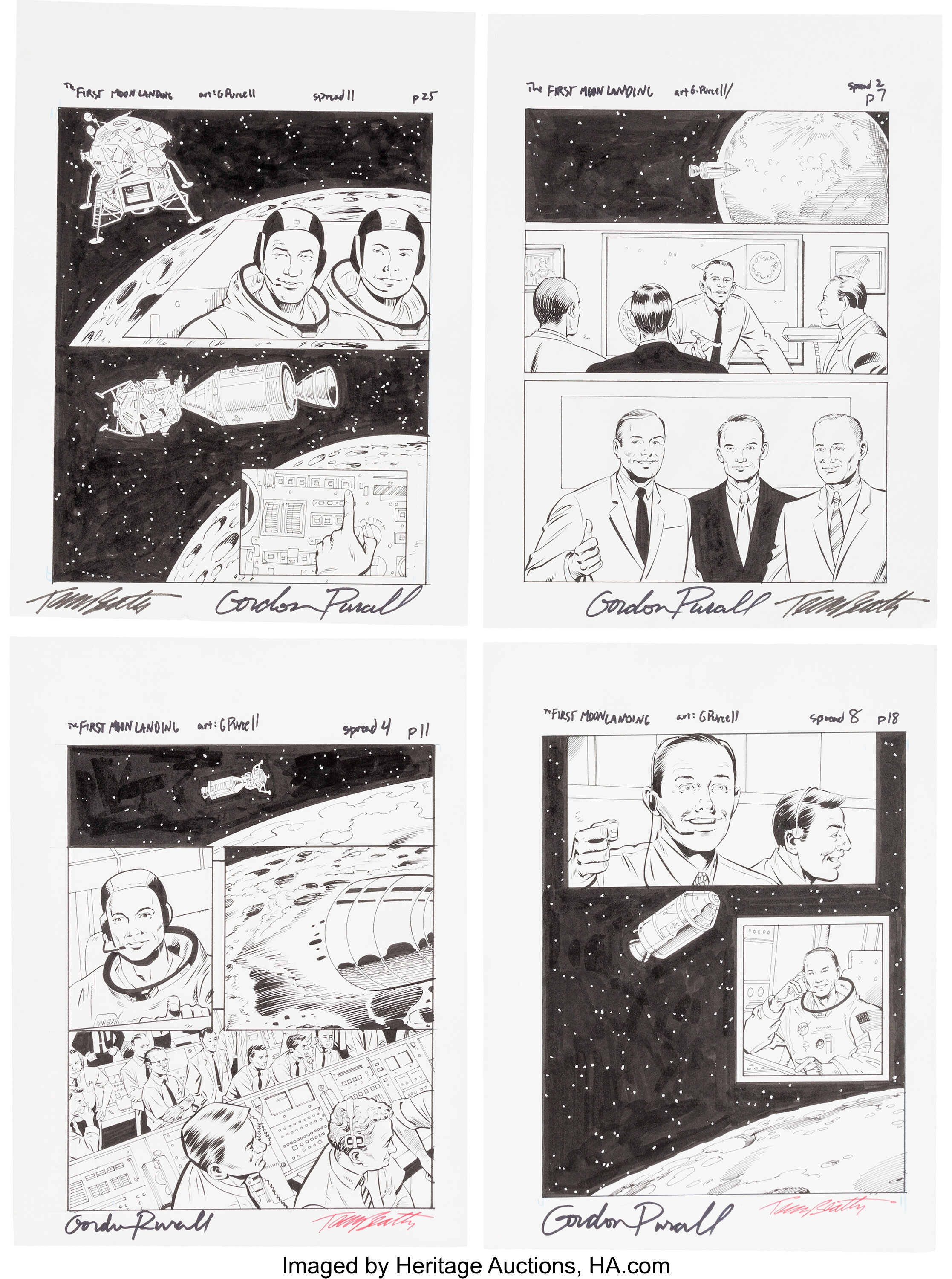 Gordon Purcell and Terry Beatty The First Moon Landing Page | Lot ...
