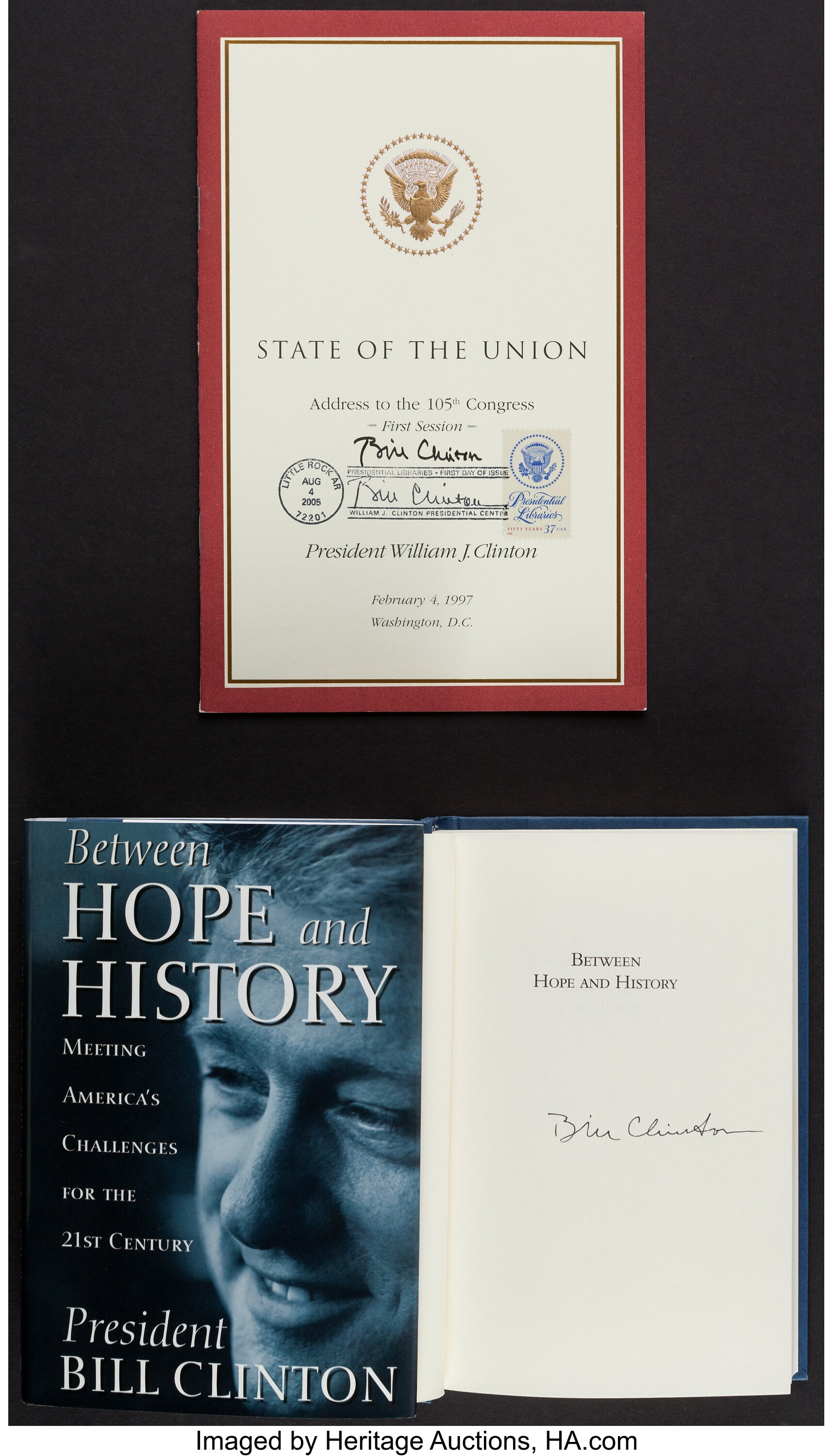 Bill Clinton. Between Hope and History. Meeting America's | Lot #36123 ...