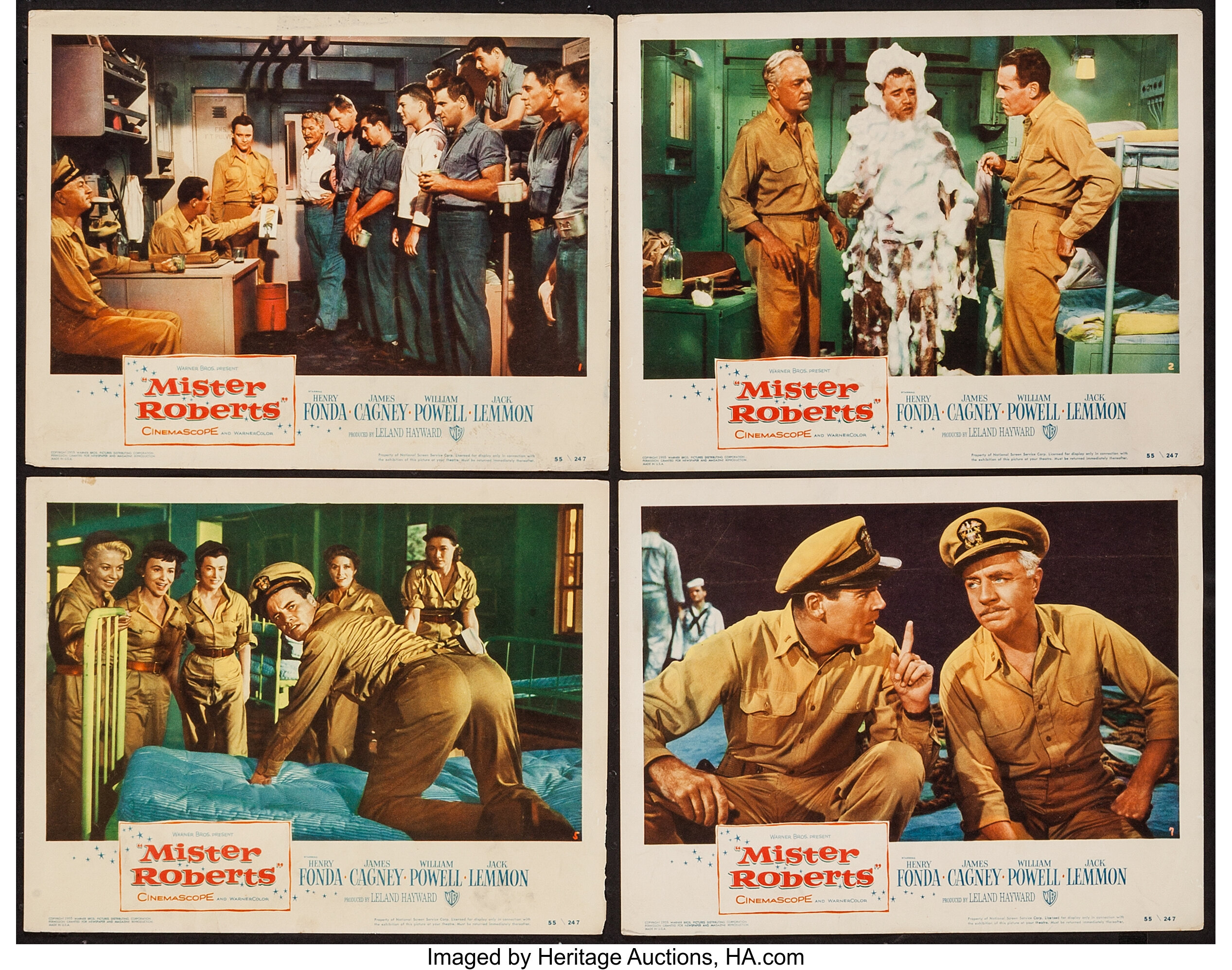 Mister Roberts (Warner Brothers, 1955). Lobby Cards (4) (11" X | Lot ...
