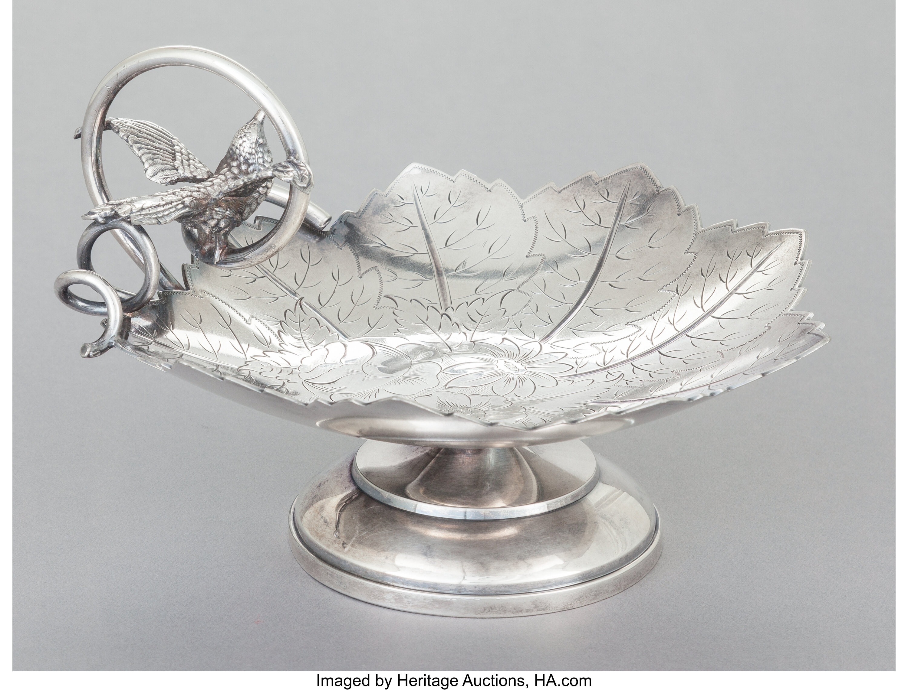 A SIMPSON, HALL, MILLER & CO. SILVER-PLATED FOOTED DISH. Simpson, | Lot ...