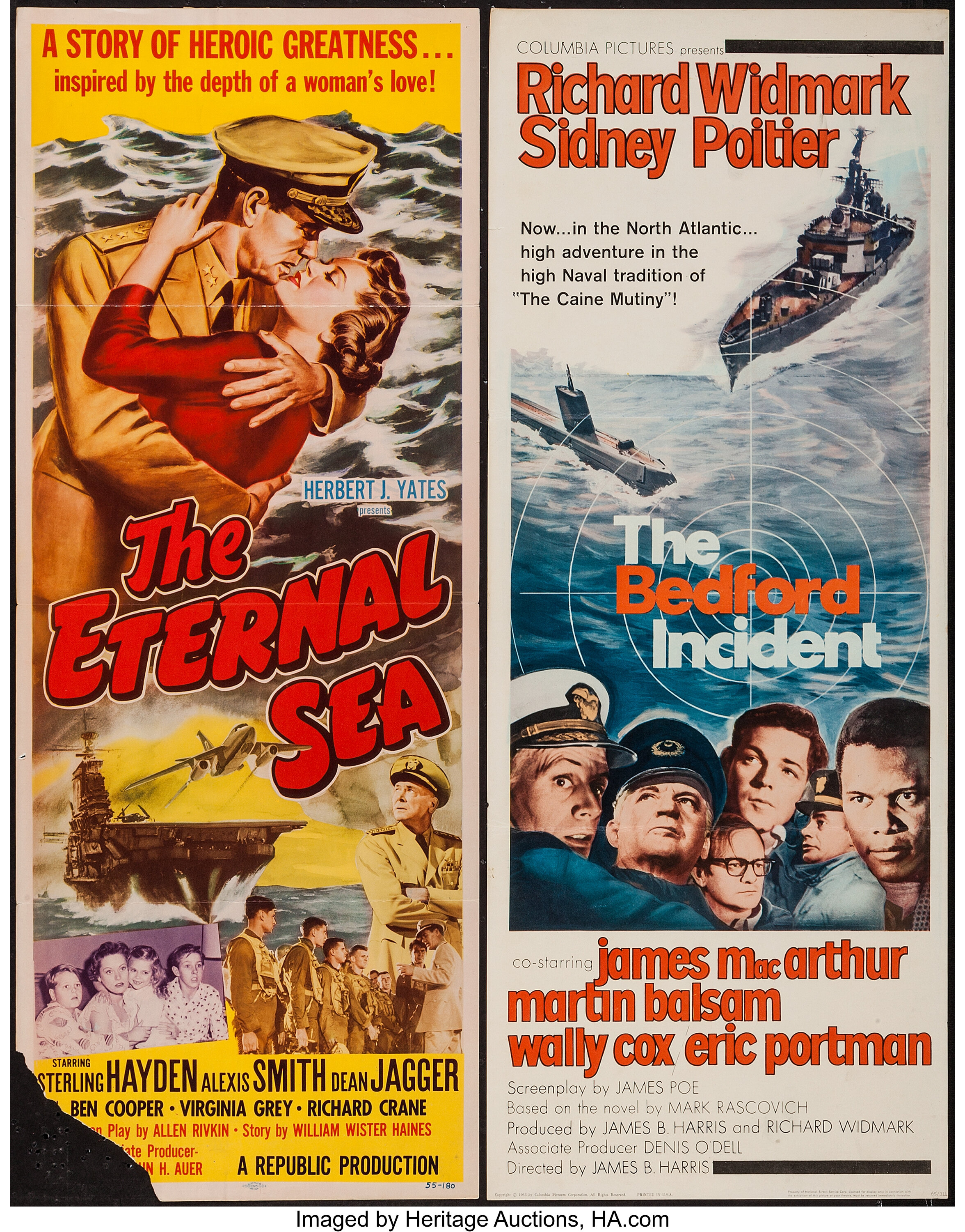 The Eternal Sea & Other Lot (Republic, 1955). Inserts (2) (14" X | Lot ...