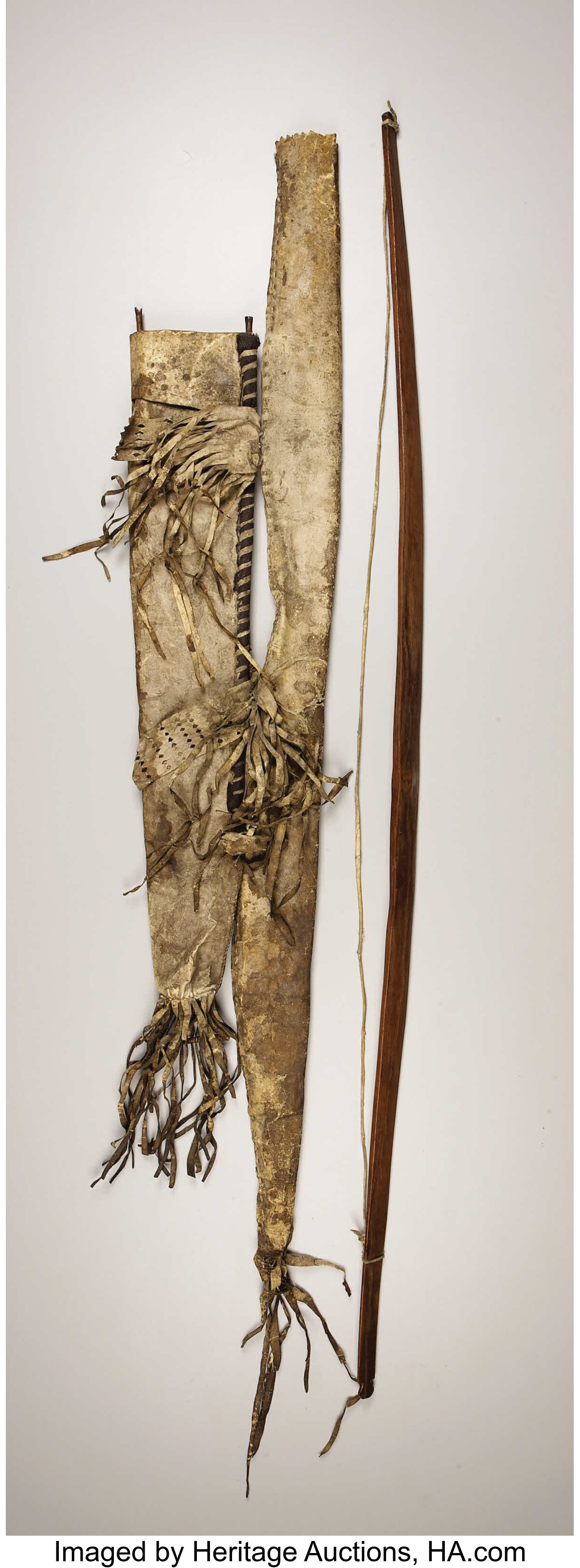 AN APACHE HIDE BOW CASE AND QUIVER. . c. 1880. ... Paintings | Lot ...
