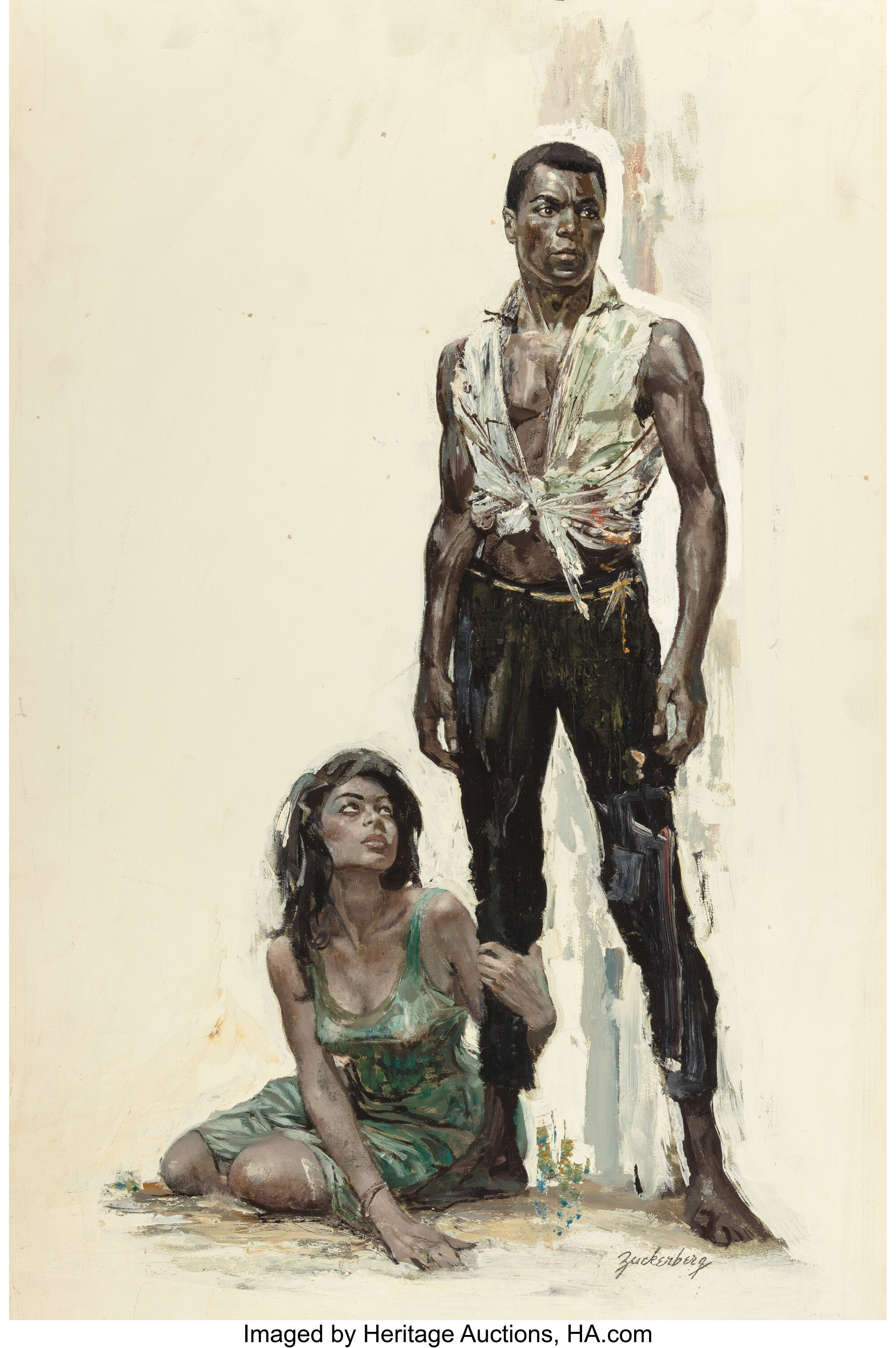 STANLEY M. ZUCKERBERG (American, 1919-1995). Taking His Stance. Oil ...