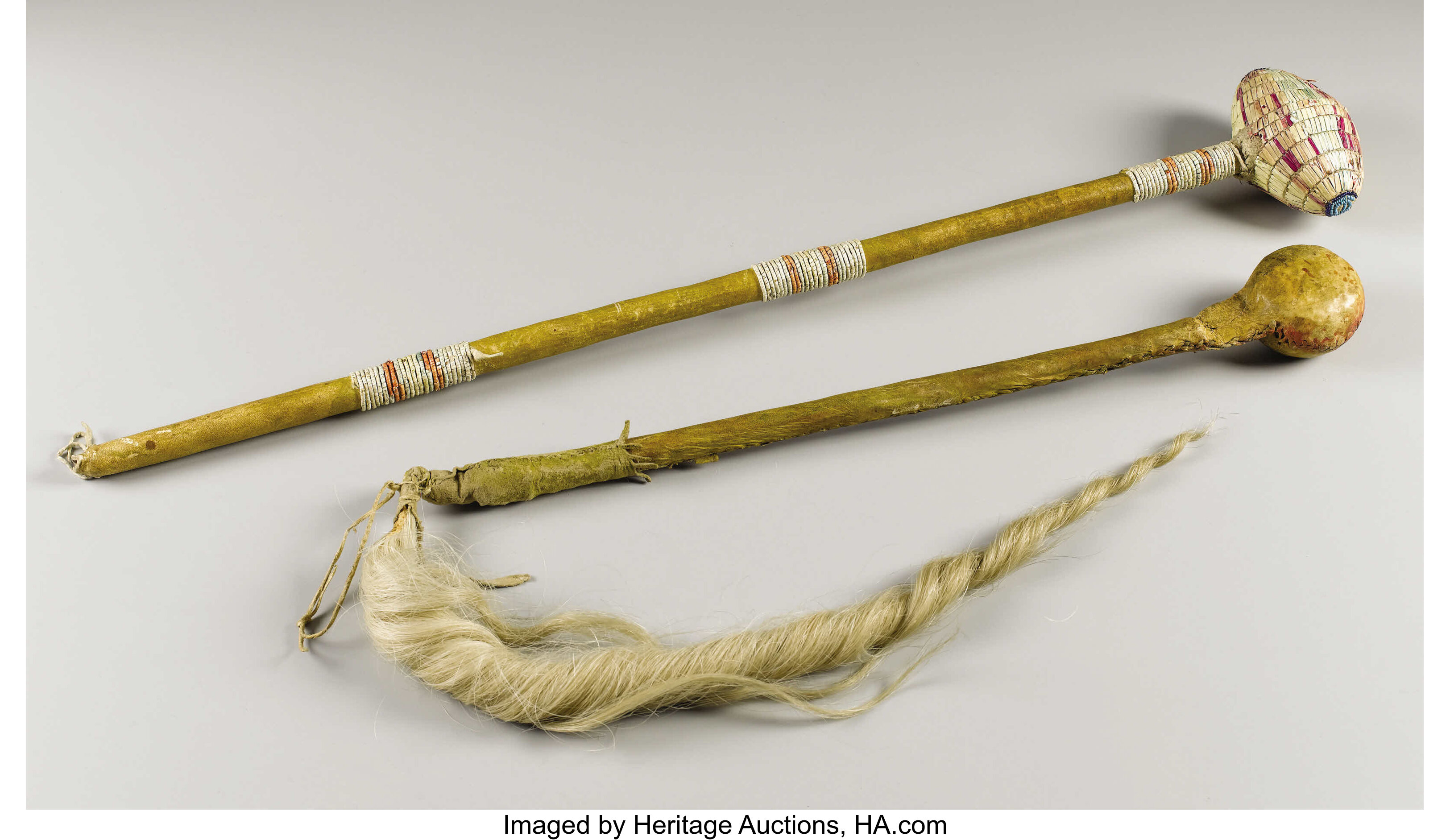 TWO SIOUX STONEHEAD WAR CLUBS. . c. 1880. ... (Total: 2 Items) | Lot ...