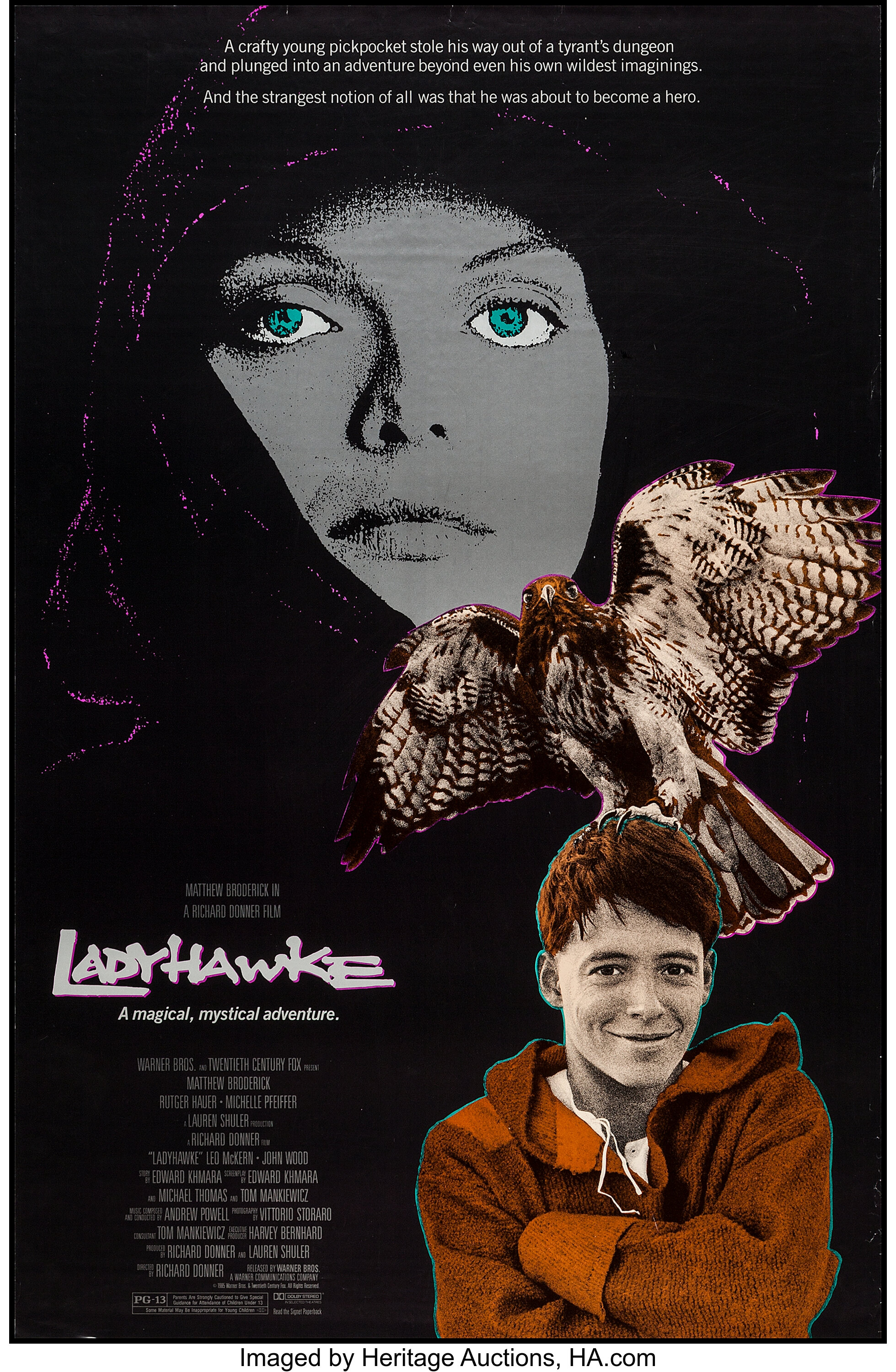 Ladyhawke (Warner Brothers, 1985). One Sheet (26" X 40"). Fantasy ...
