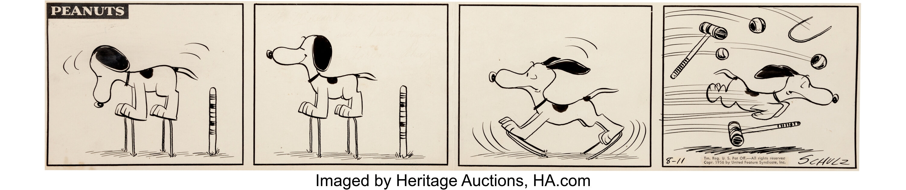 Charles Schulz Peanuts Classic Snoopy Daily Comic Strip Original | Lot ...