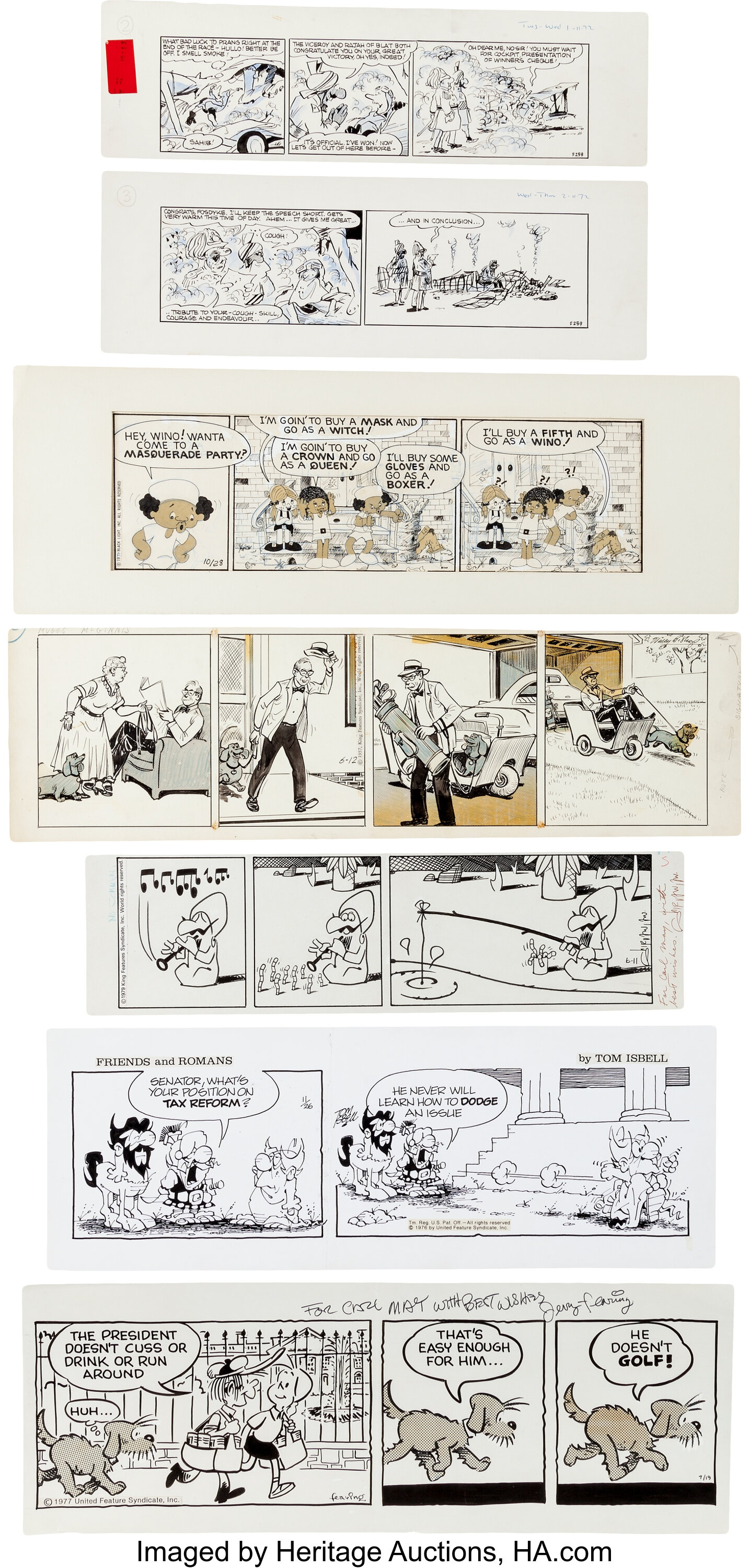 Comic Strip Original Art Group (various publishers, 1957-79).... | Lot ...