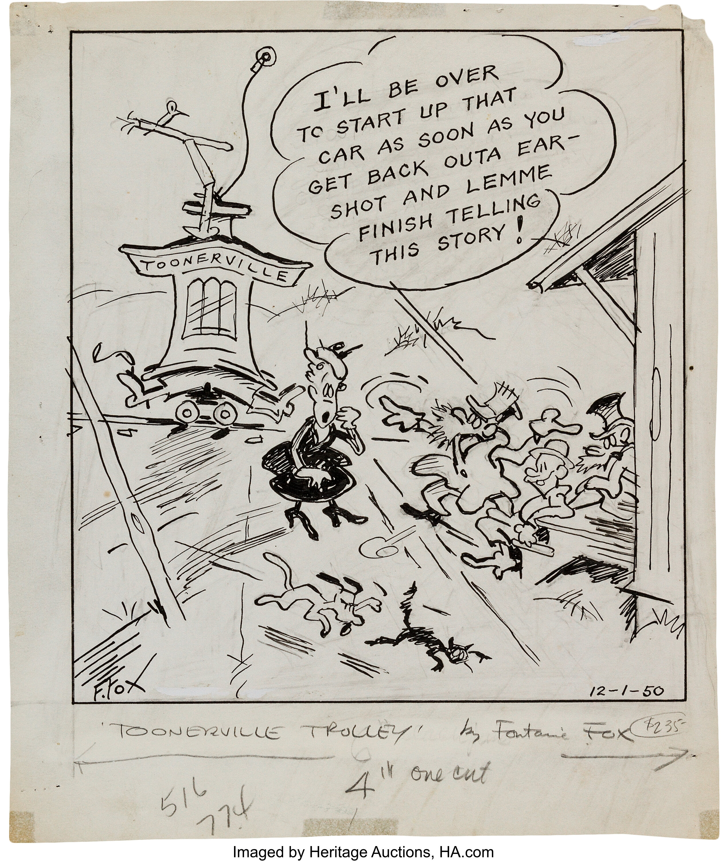Fontaine Fox Toonerville Trolley Daily Comic Strip Original Art | Lot ...
