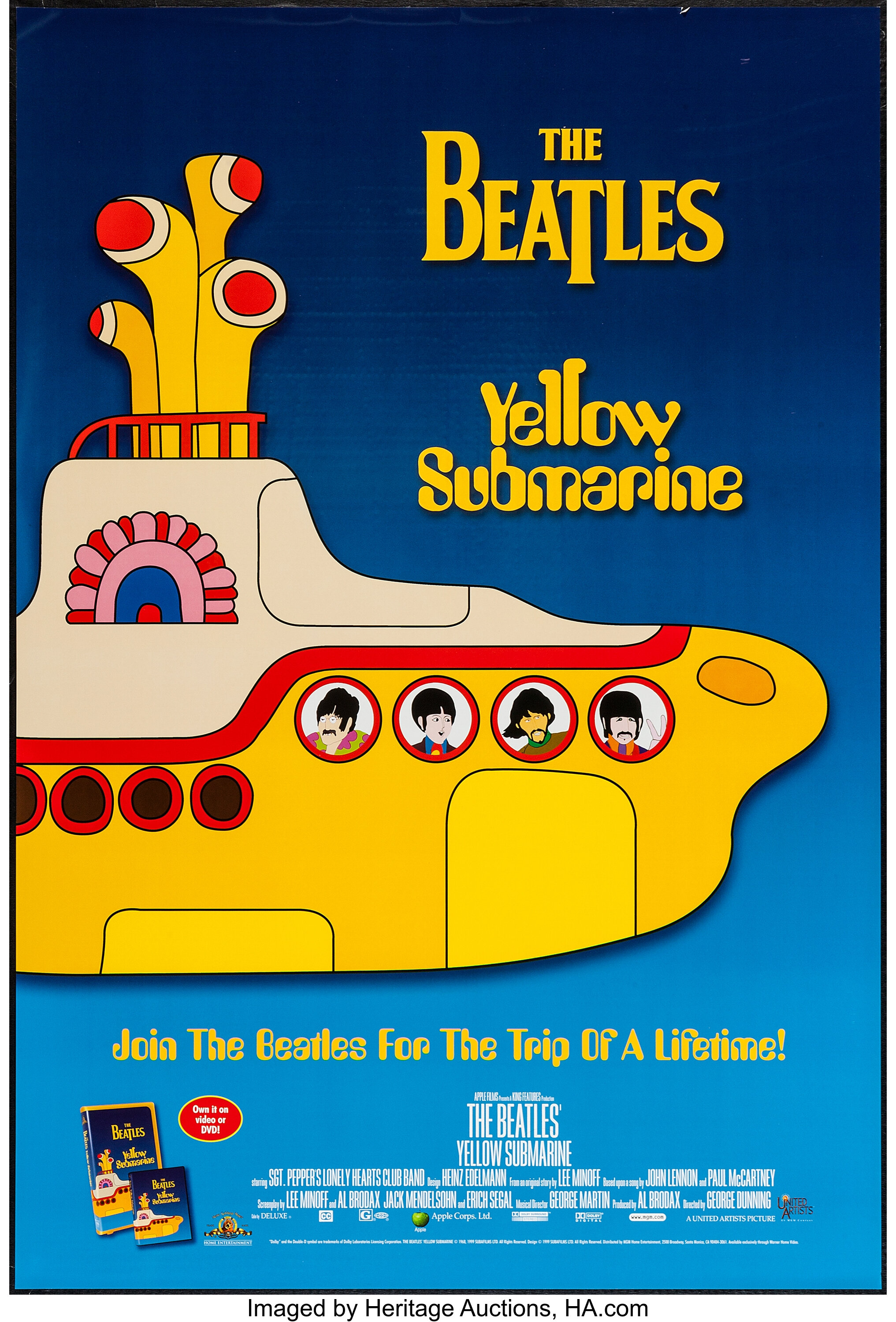 Yellow Submarine (MGM Home Entertainment, R-1999). Video Poster | Lot ...