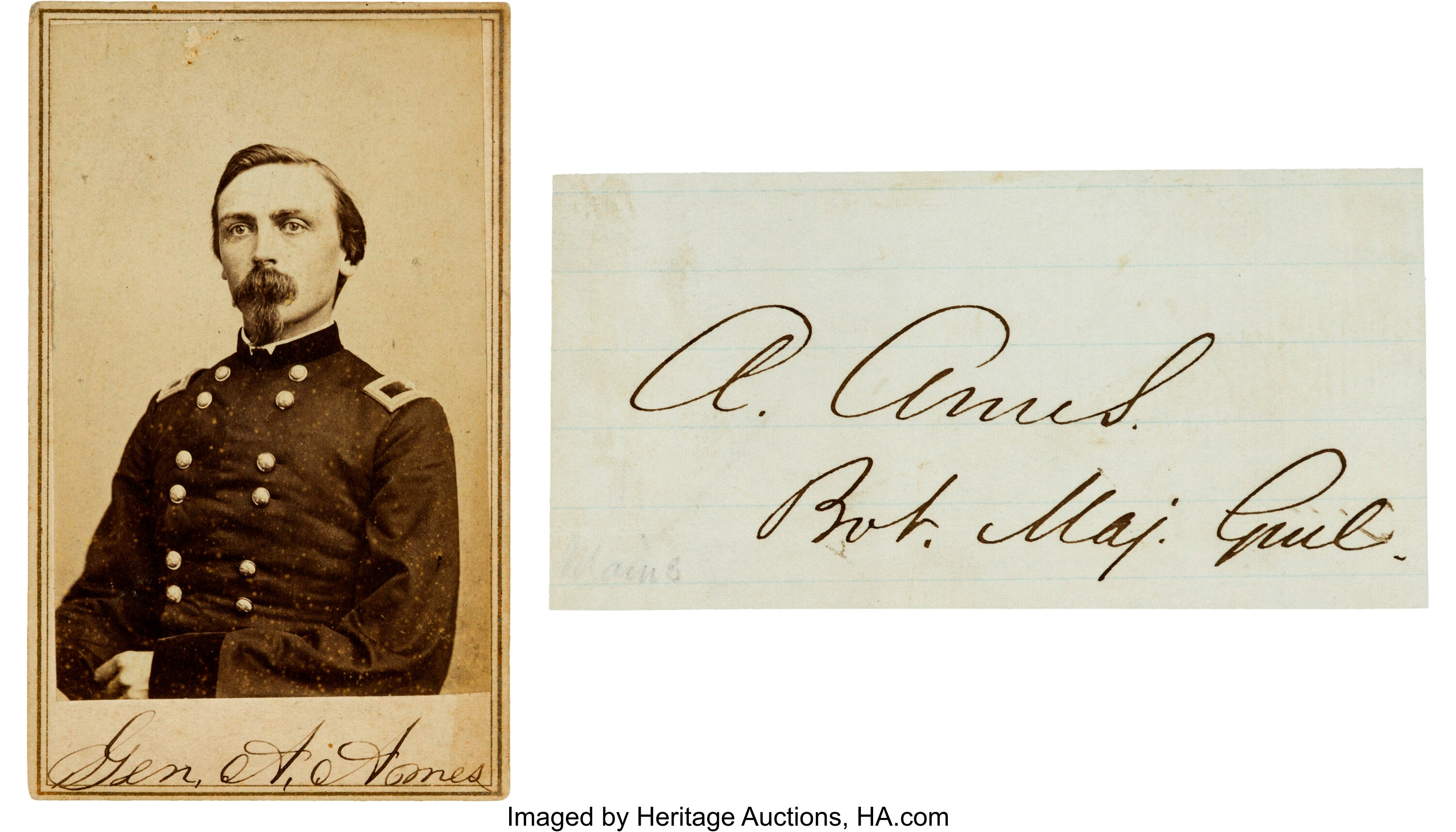Union Major General Adelbert Ames: Carte de Visite and Clipped | Lot ...