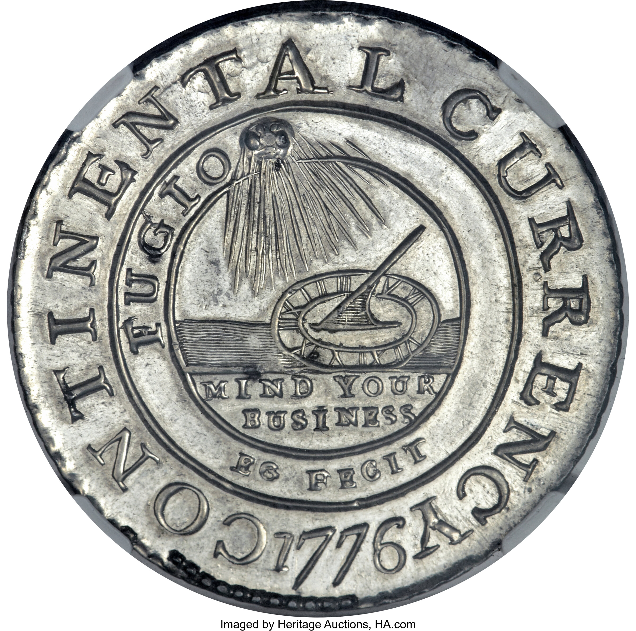 1776 $1 Continental Dollar, CURRENCY, EG FECIT in Pewter, Newman | Lot ...