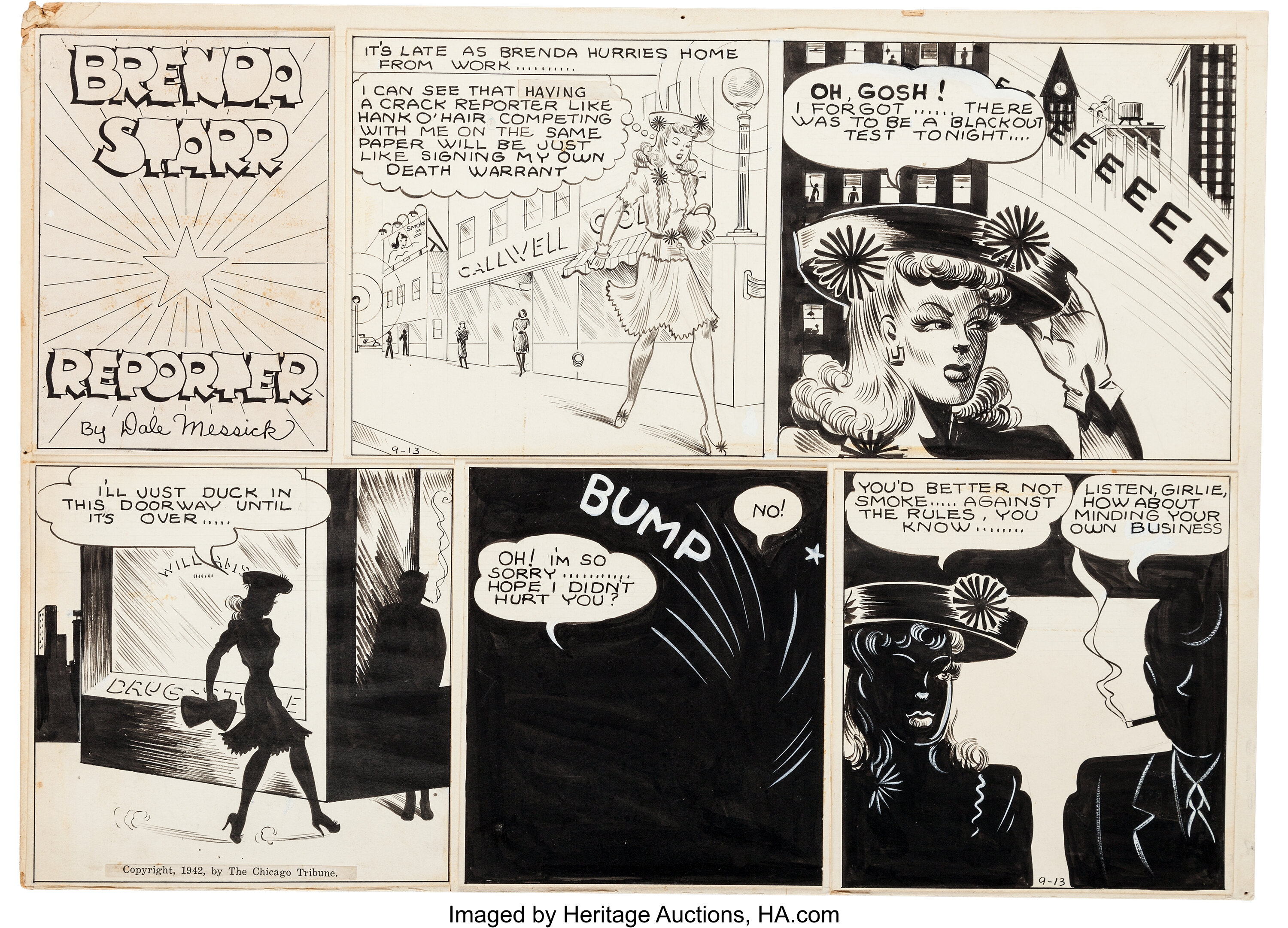 Dale Messick Brenda Star - Reporter Sunday Comic Strip Original Art ...