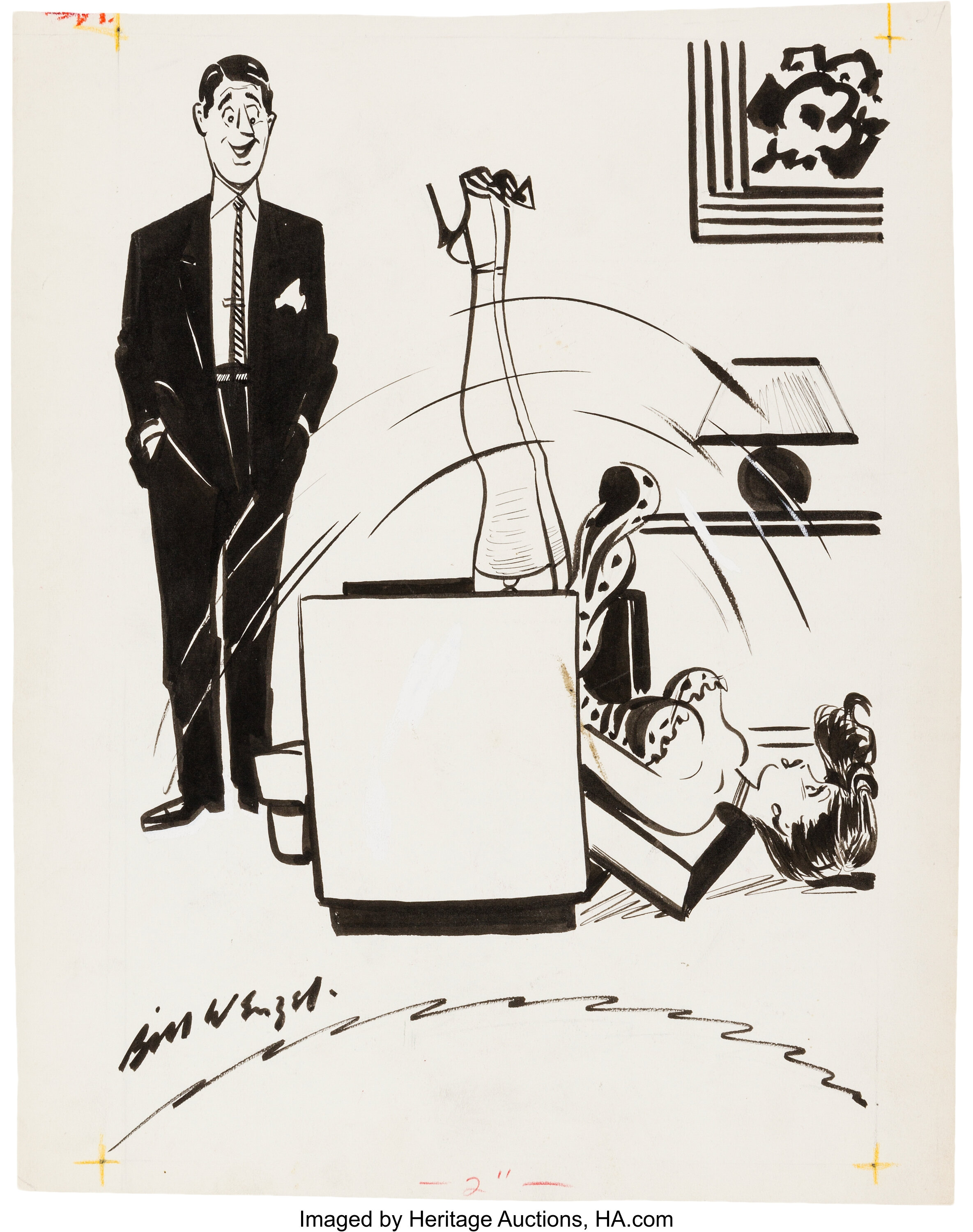 Bill Wenzel Stare Single-Panel Gag Cartoon Original Art (Humorama ...
