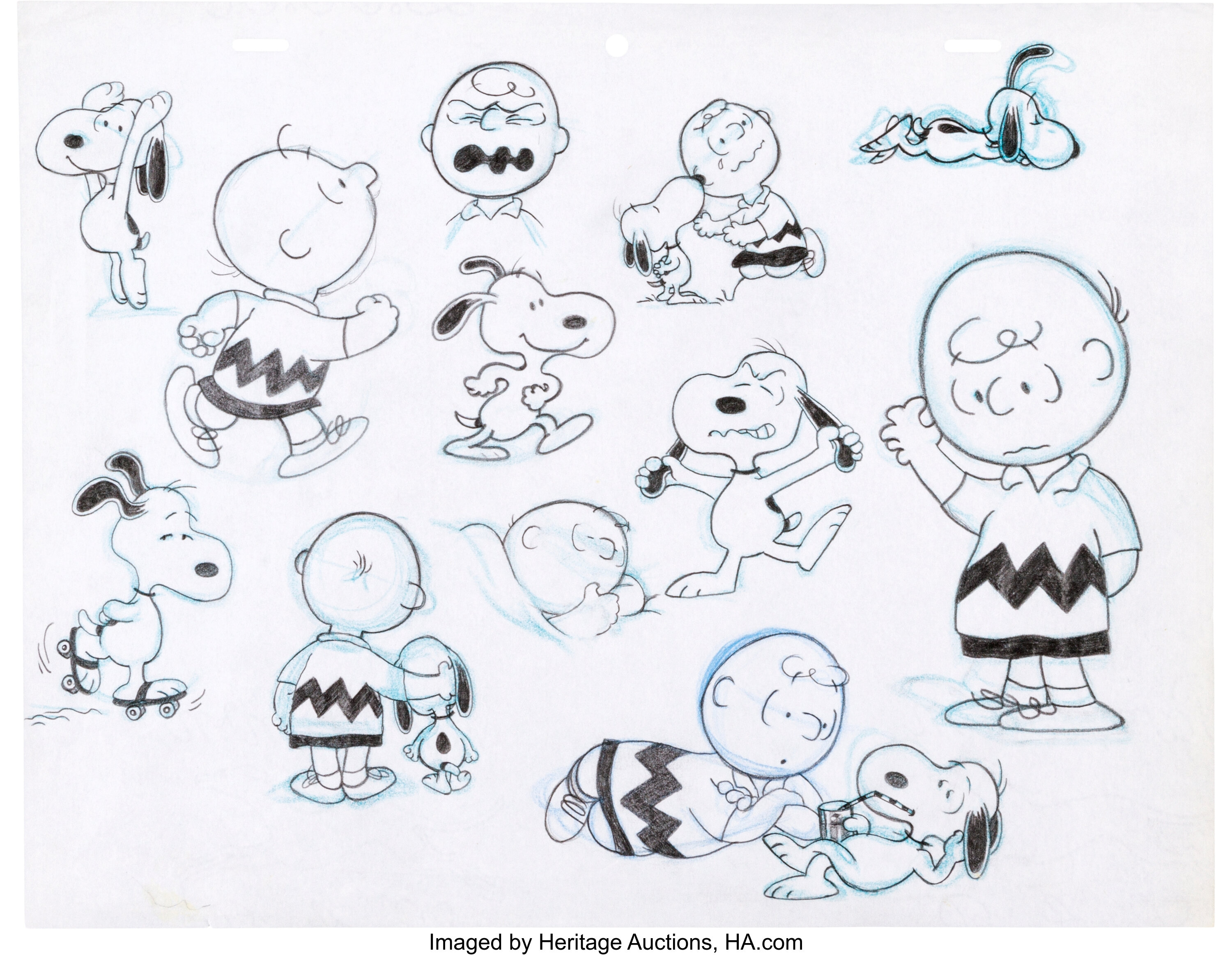 The Charlie Brown and Snoopy Show Model Sheet Art (Bill Melendez, | Lot ...