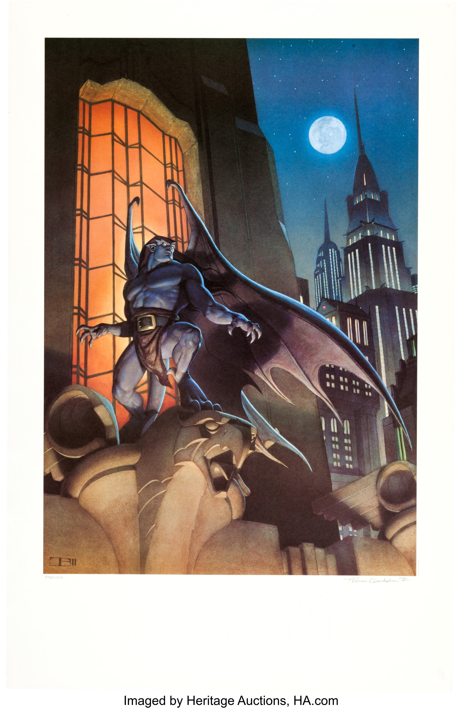 Gargoyles Goliath Lithograph Walt Disney 1994 Total 2 Lot