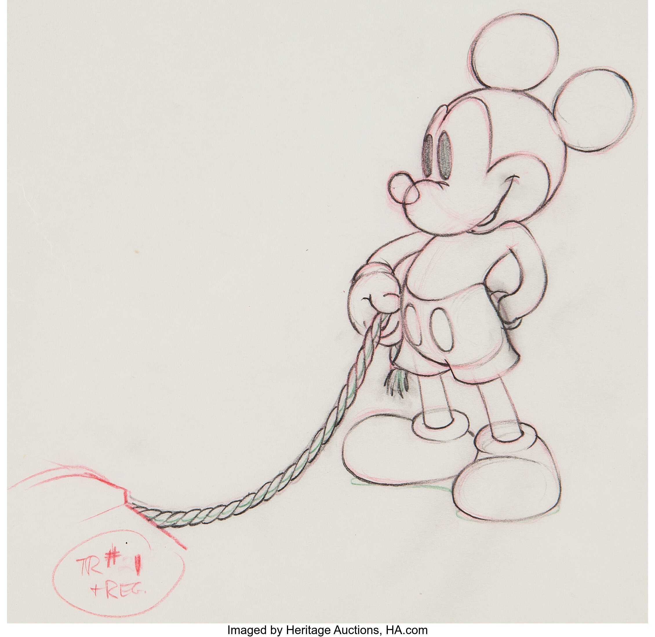 Society Dog Show Mickey Mouse Production Drawing Animation Art | Lot ...