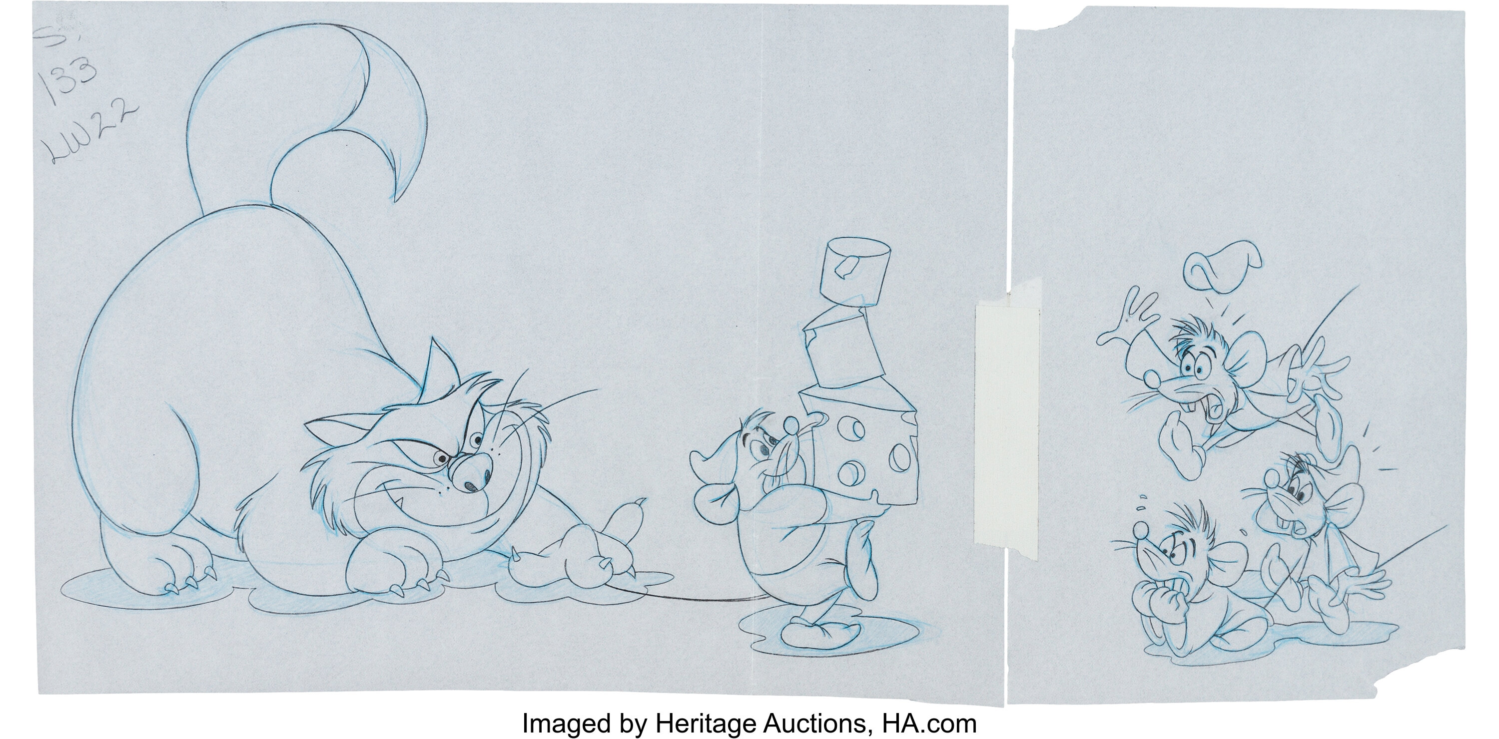 Cinderella Lucifer And Mice Production Drawing Animation Art | Lot ...
