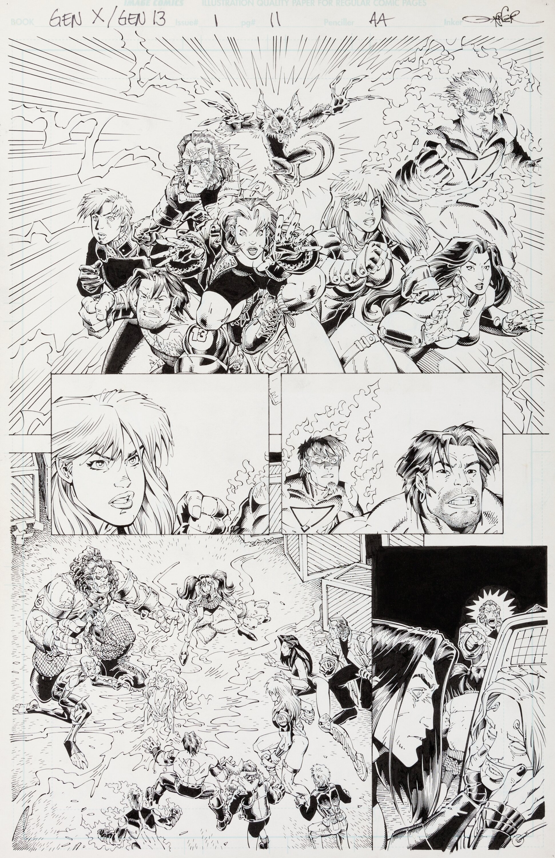 Arthur Adams and Alex Garner Gen 13/Generation X #1 Page 11 | Lot ...