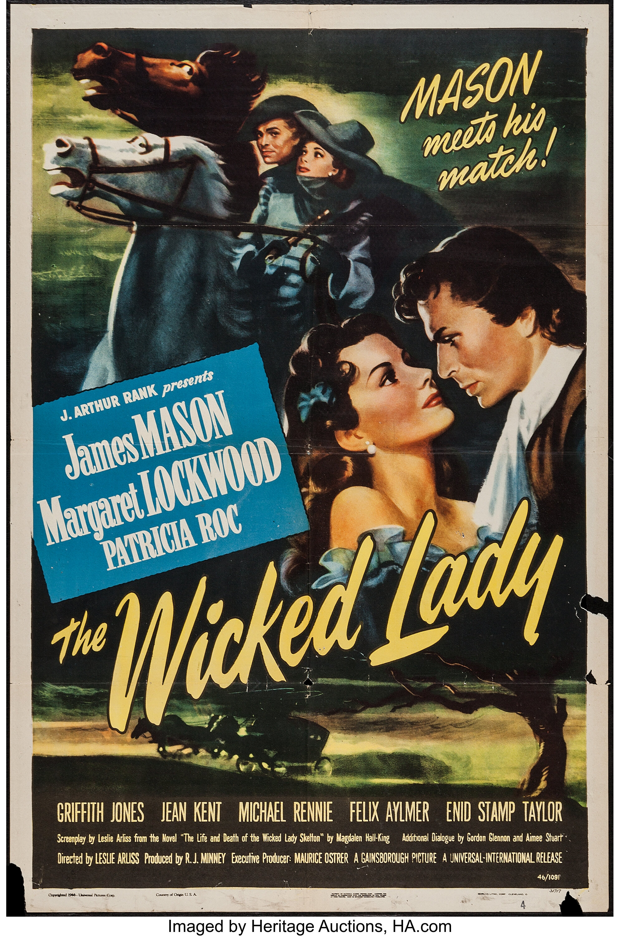The Wicked Lady (Universal International, 1946). One Sheet (27" X | Lot ...