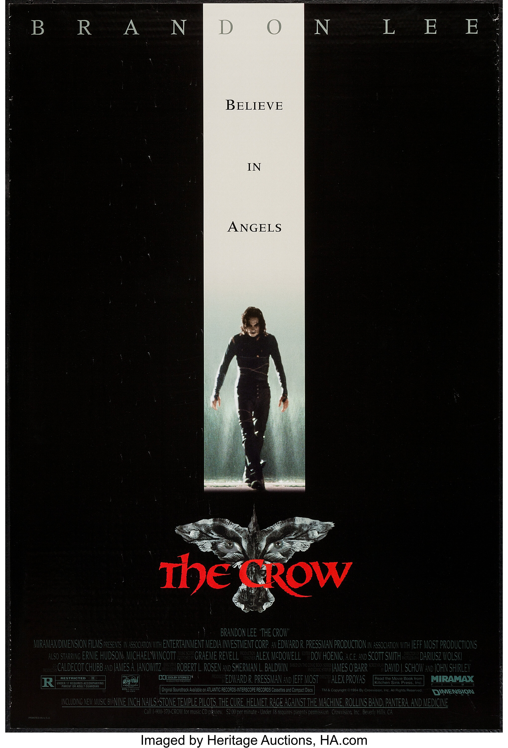 The Crow (Miramax, 1994). One Sheet (27" X 40") SS. Action.. ... | Lot ...