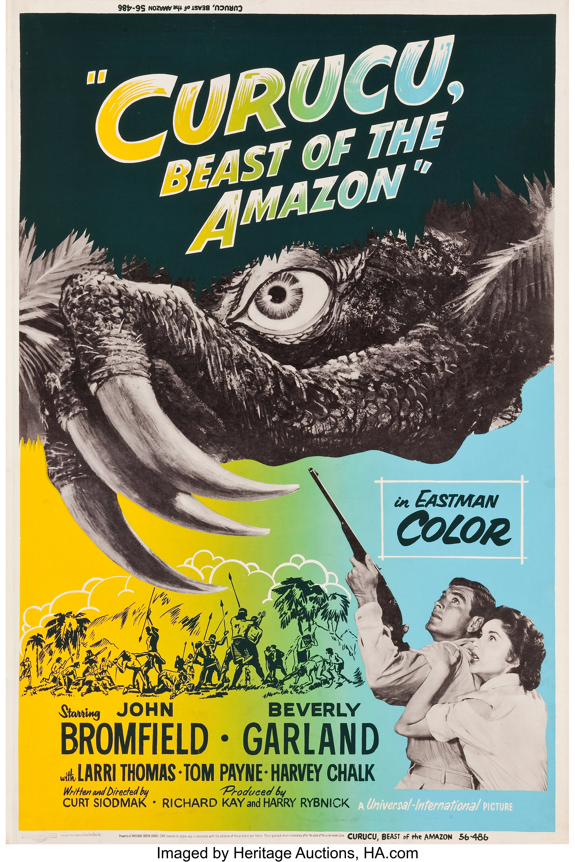 Curucu, Beast of the Amazon (Universal International, 1956). Silk | Lot ...