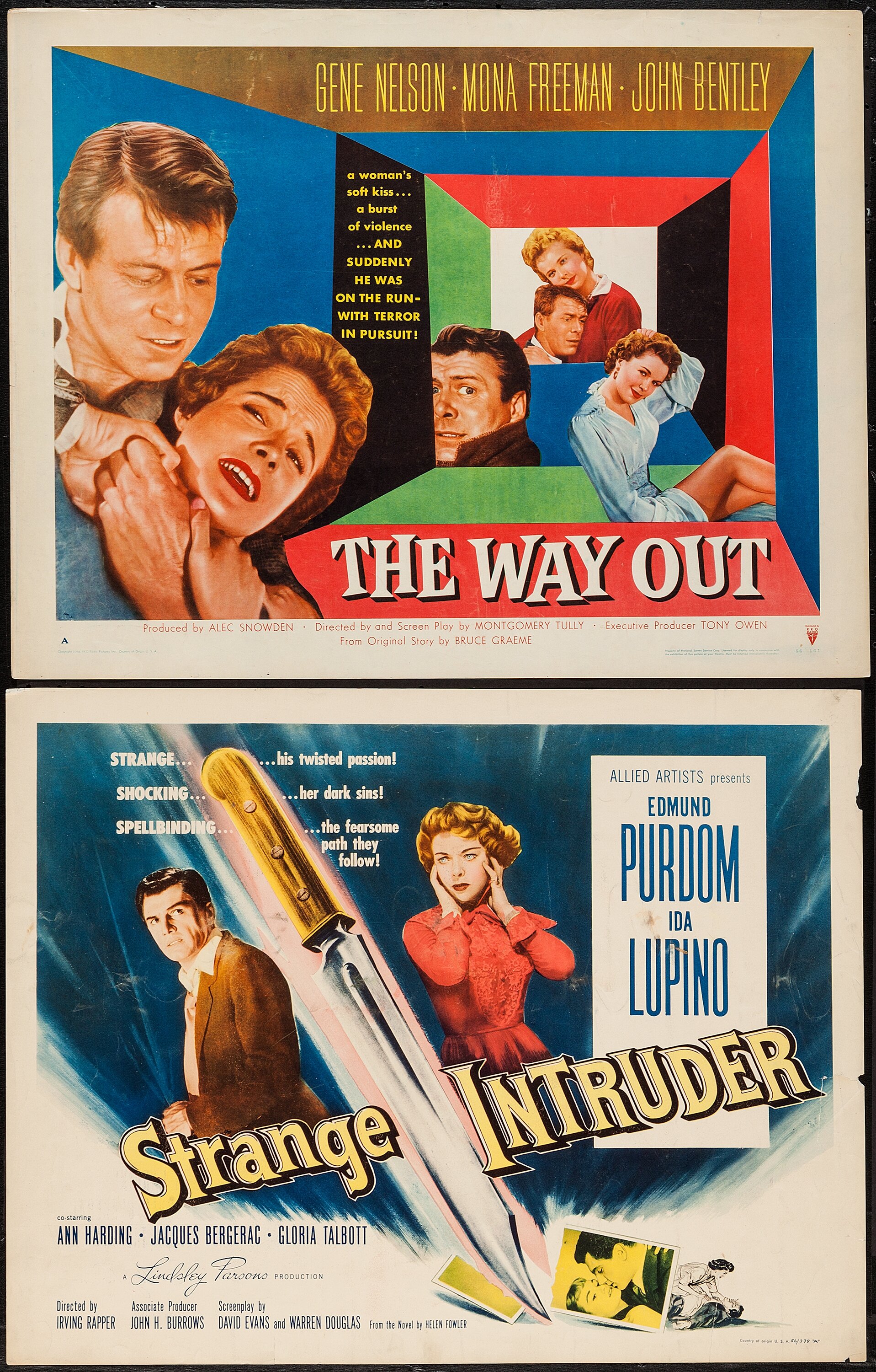 Strange Intruder and Other Lot (Allied Artists, 1956). Half Sheets ...