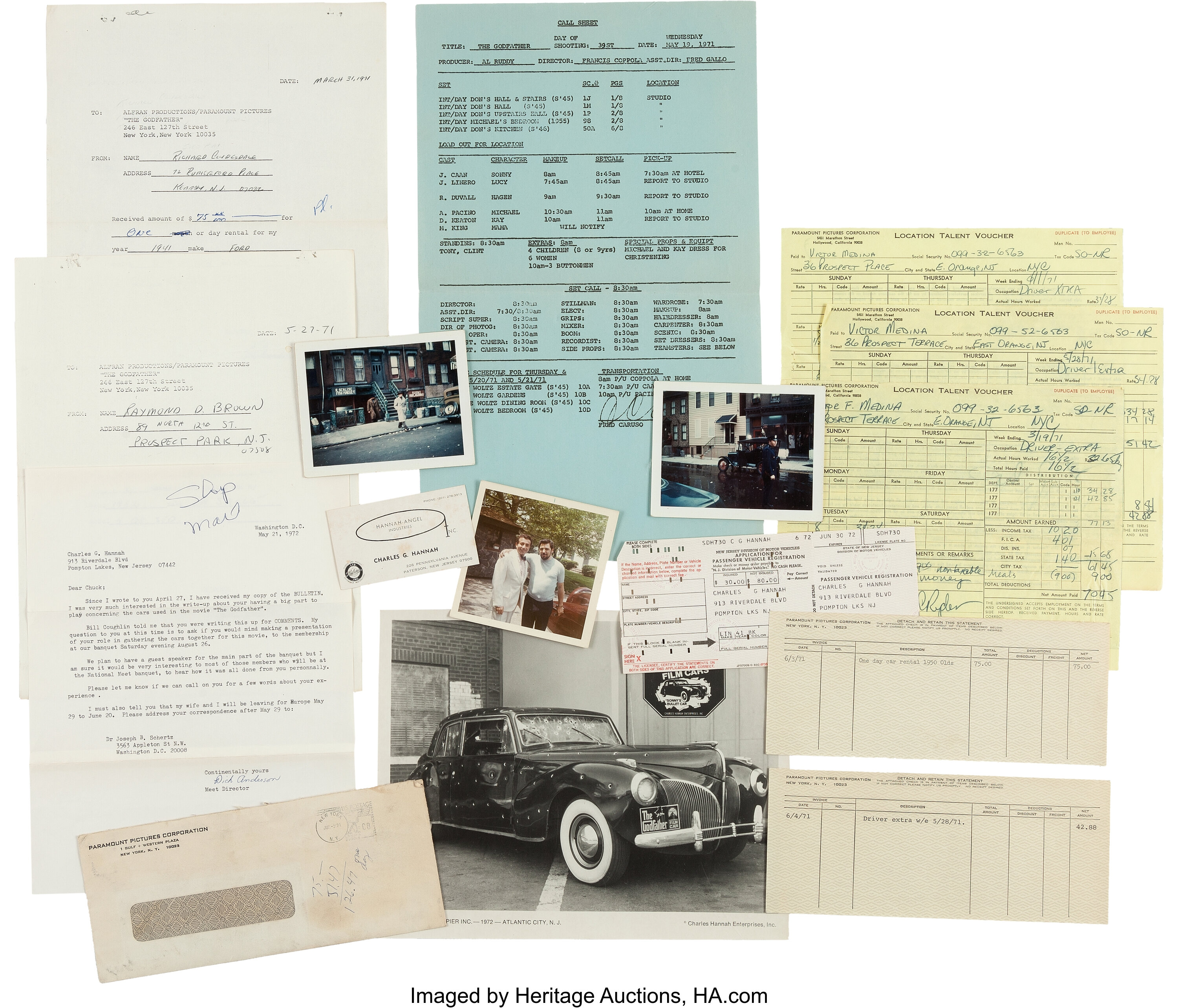 A Collection of Documents Related to "The Godfather."... Movie/TV | Lot ...