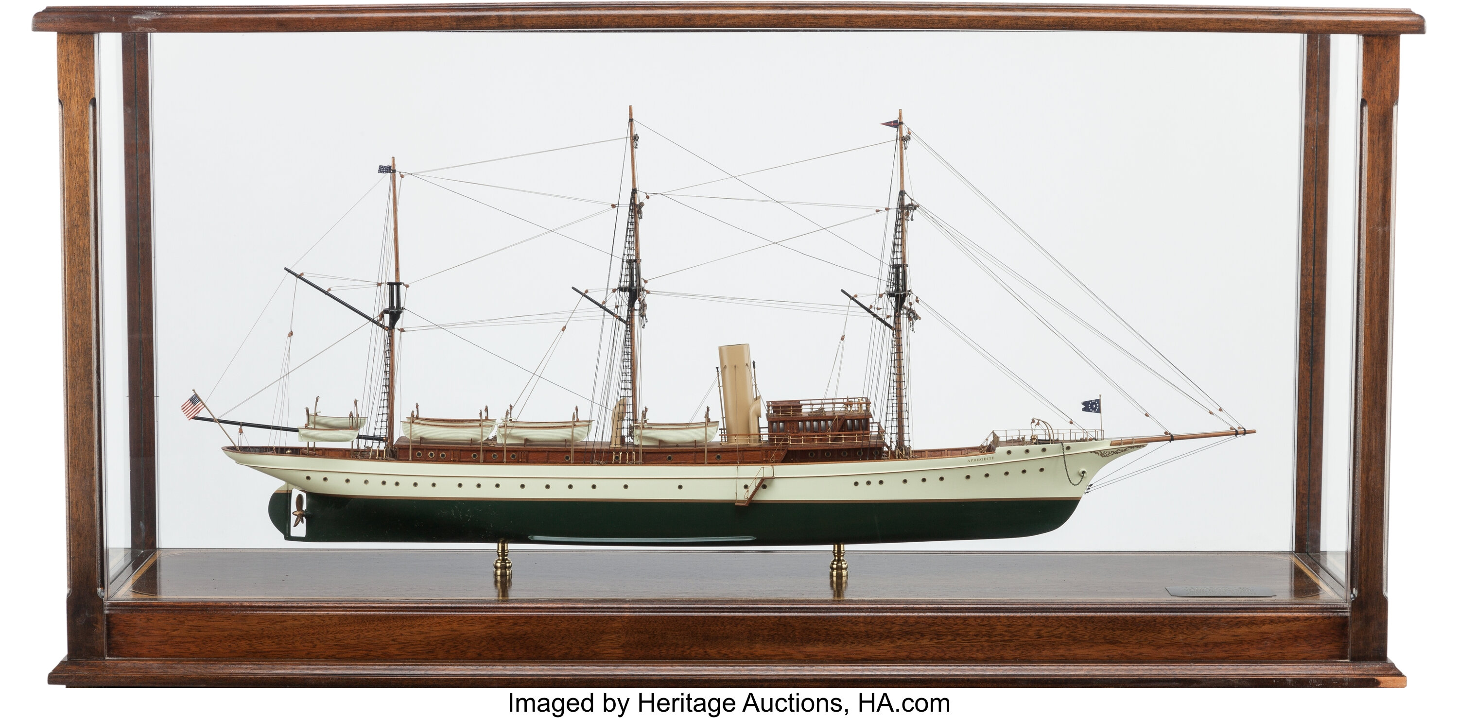 SHIP MODEL OF THE 'APHRODITE'. A fine model, in a wood and glass | Lot ...