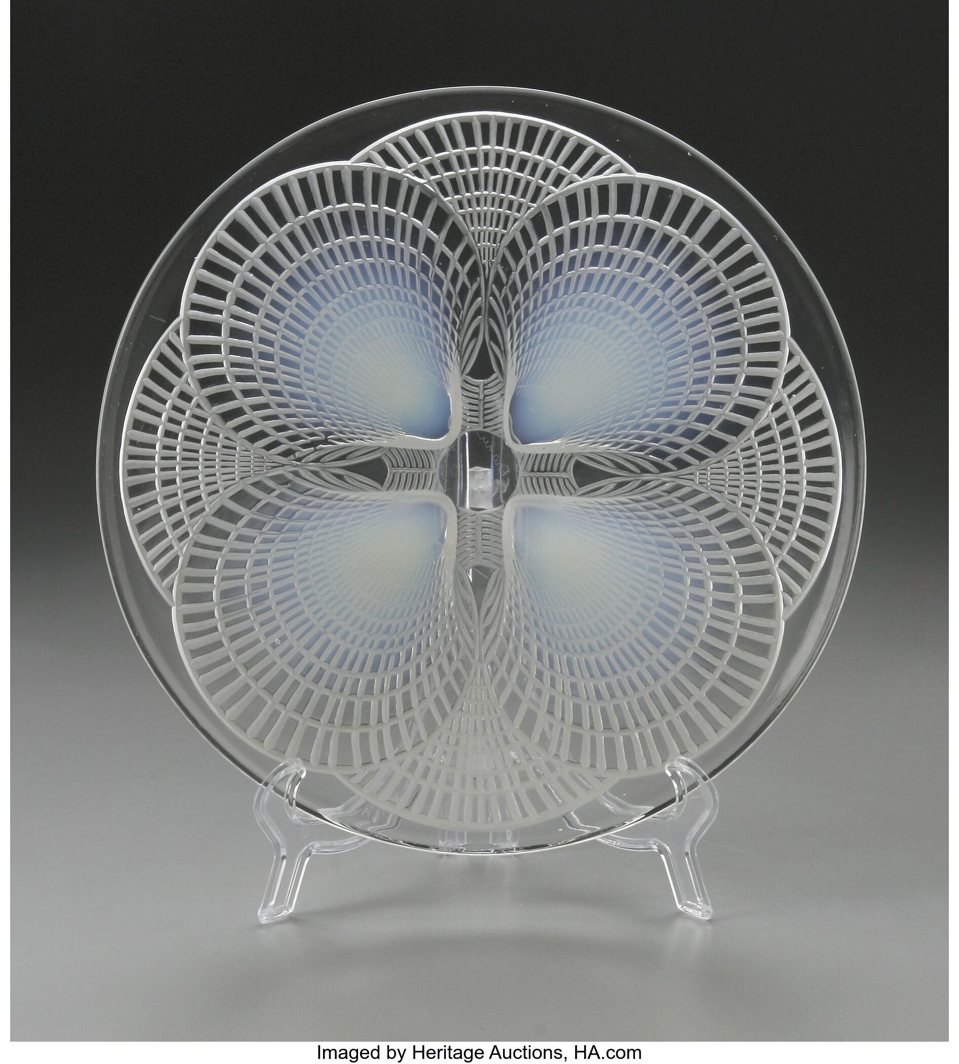 A French Glass Plate. R. Lalique, 1924. In the 'Coquilles' pattern ...