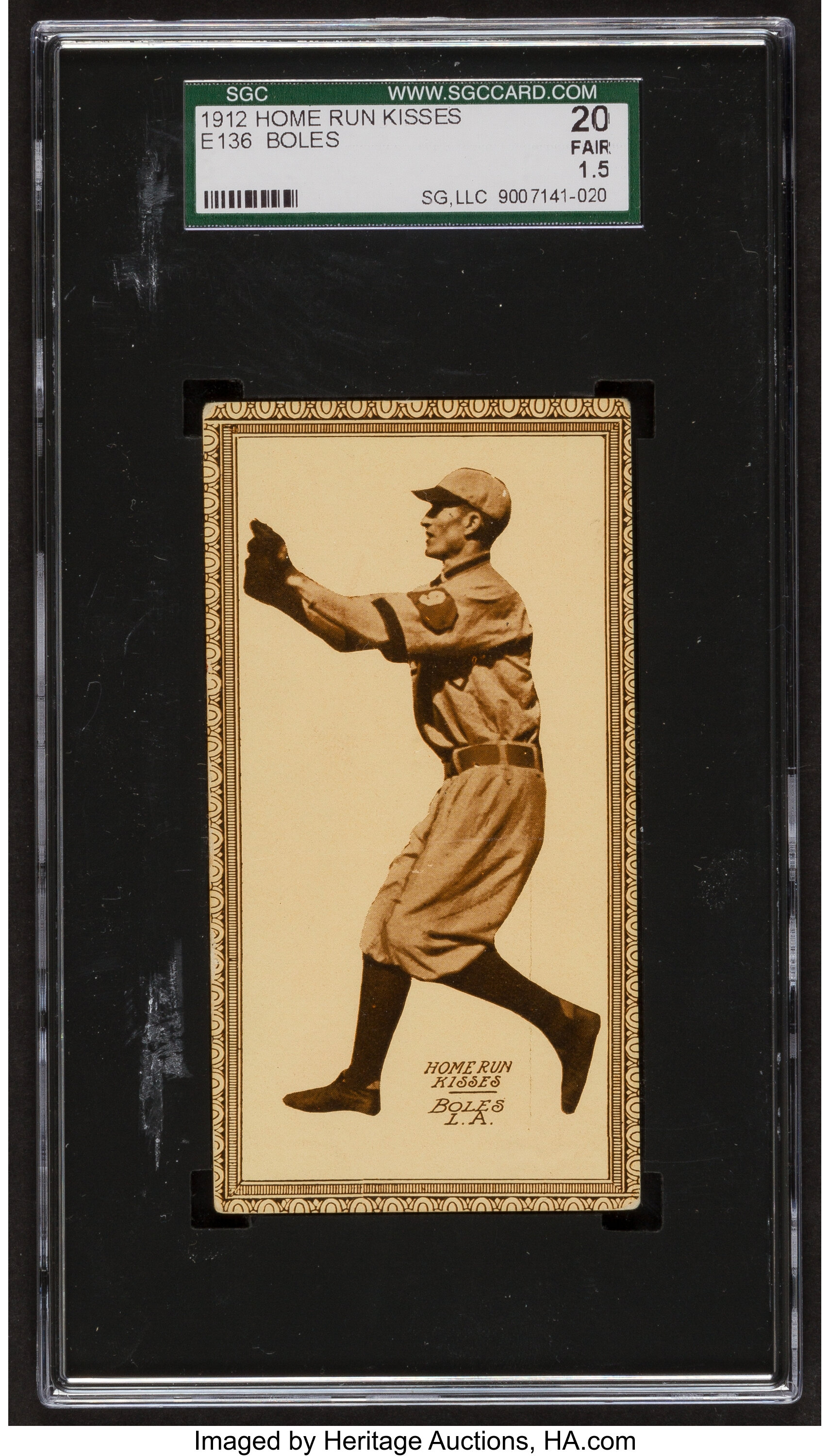 1912 E136 Home Run Kisses Walter Boles SGC 20 Fair 1.5. ... | Lot ...